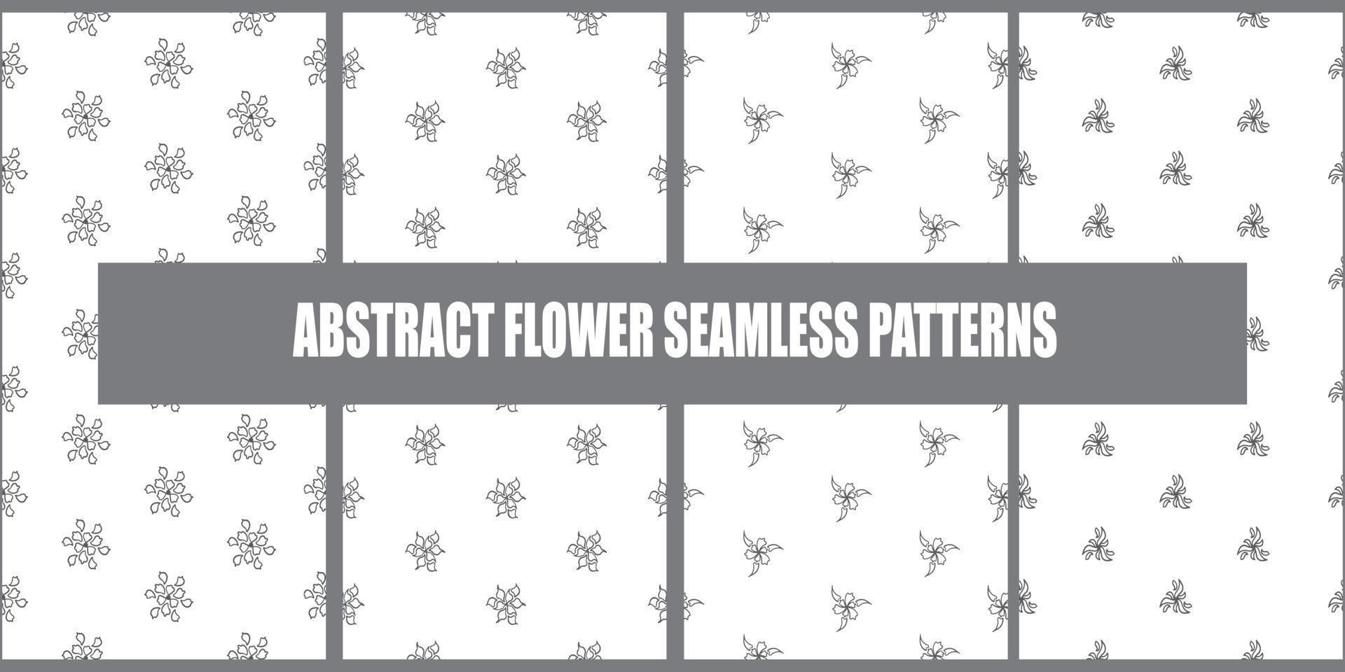 Abstract flower seamless patterns collection set. Vector illustration ...