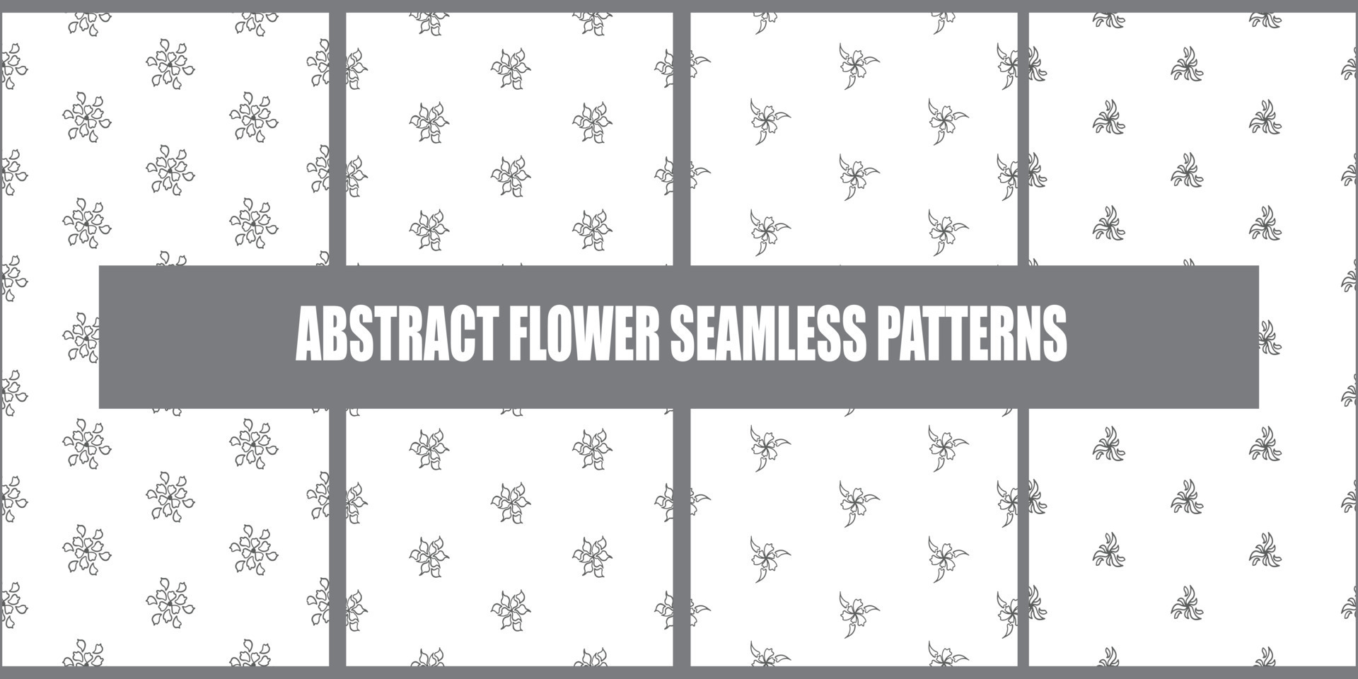 Abstract flower seamless patterns collection set. Vector illustration ...