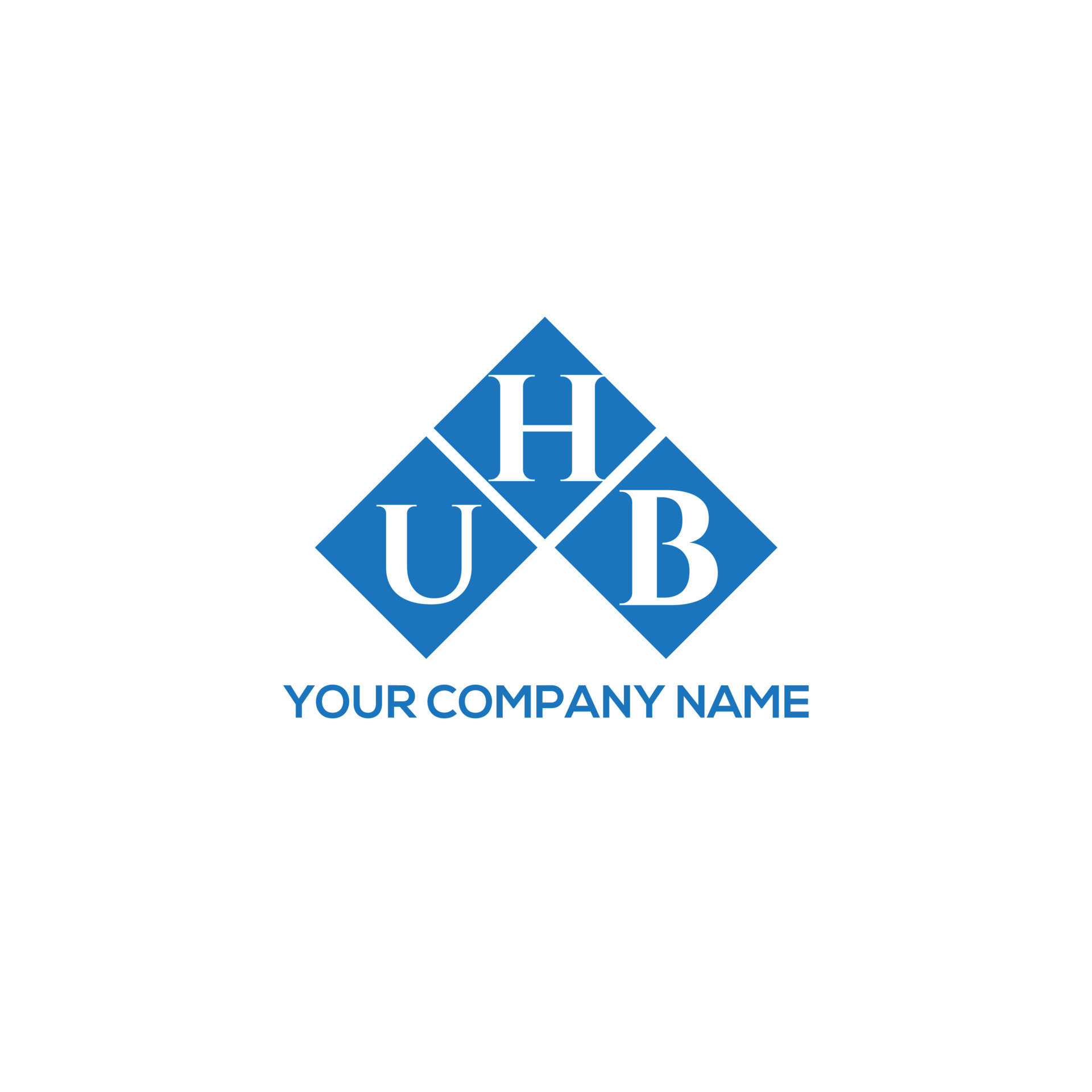 diseño del logotipo de la letra uhb sobre fondo blanco. concepto de logotipo de letra de ...