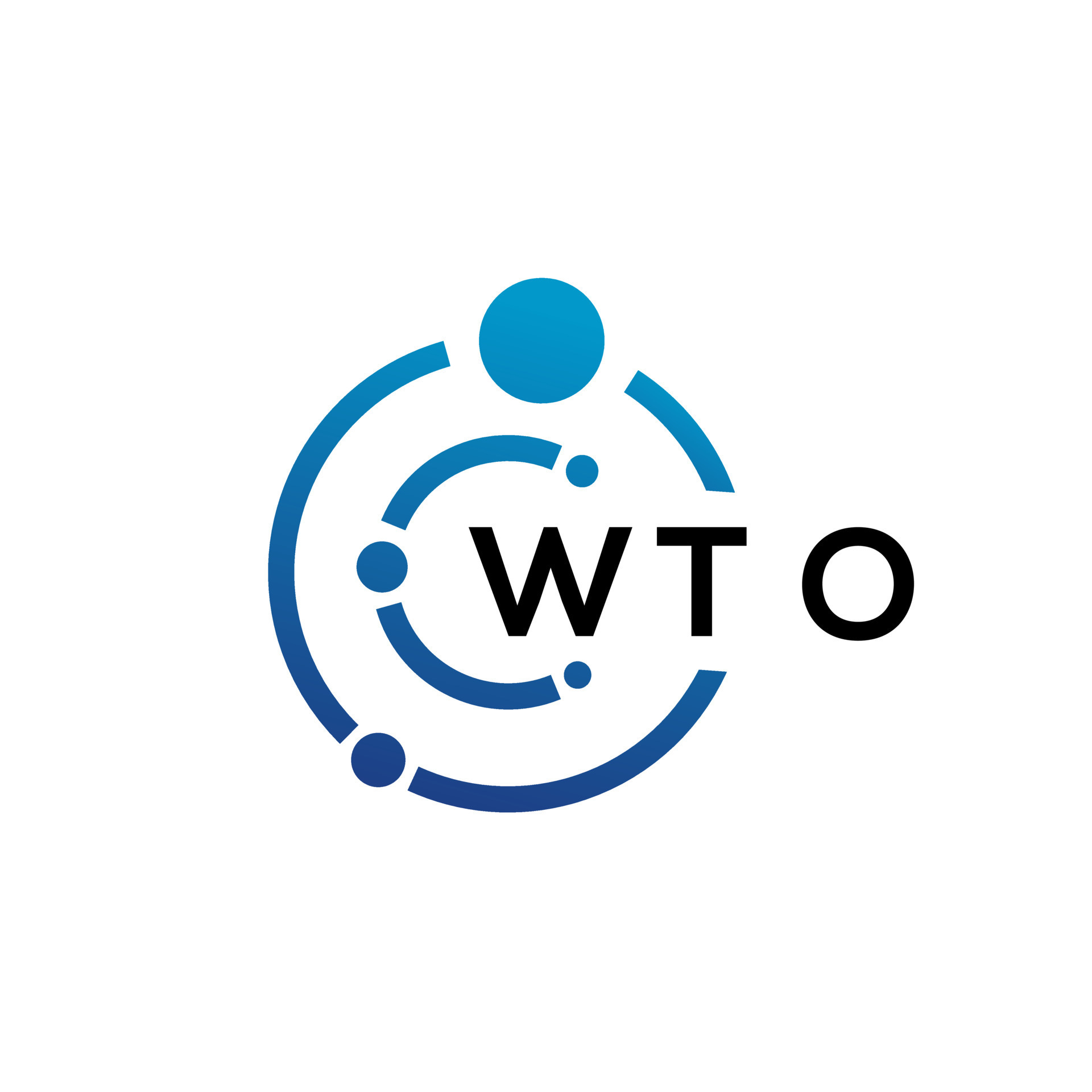 WTO letter technology logo design on white background. WTO creative initials letter IT logo ...