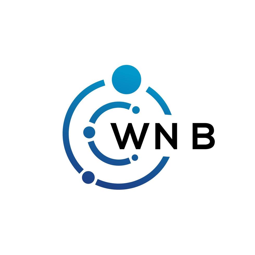 diseño de logotipo de tecnología de letras wnb sobre fondo blanco. wnb creative initials letter ...
