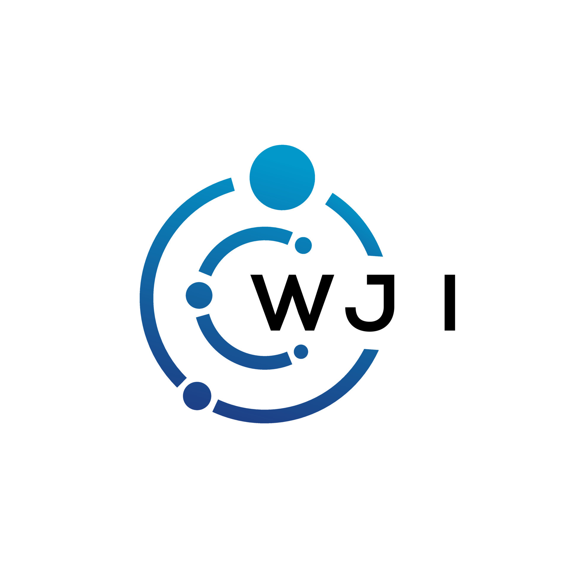 diseño de logotipo de tecnología de letras wji sobre fondo blanco. wji creative initials letter ...