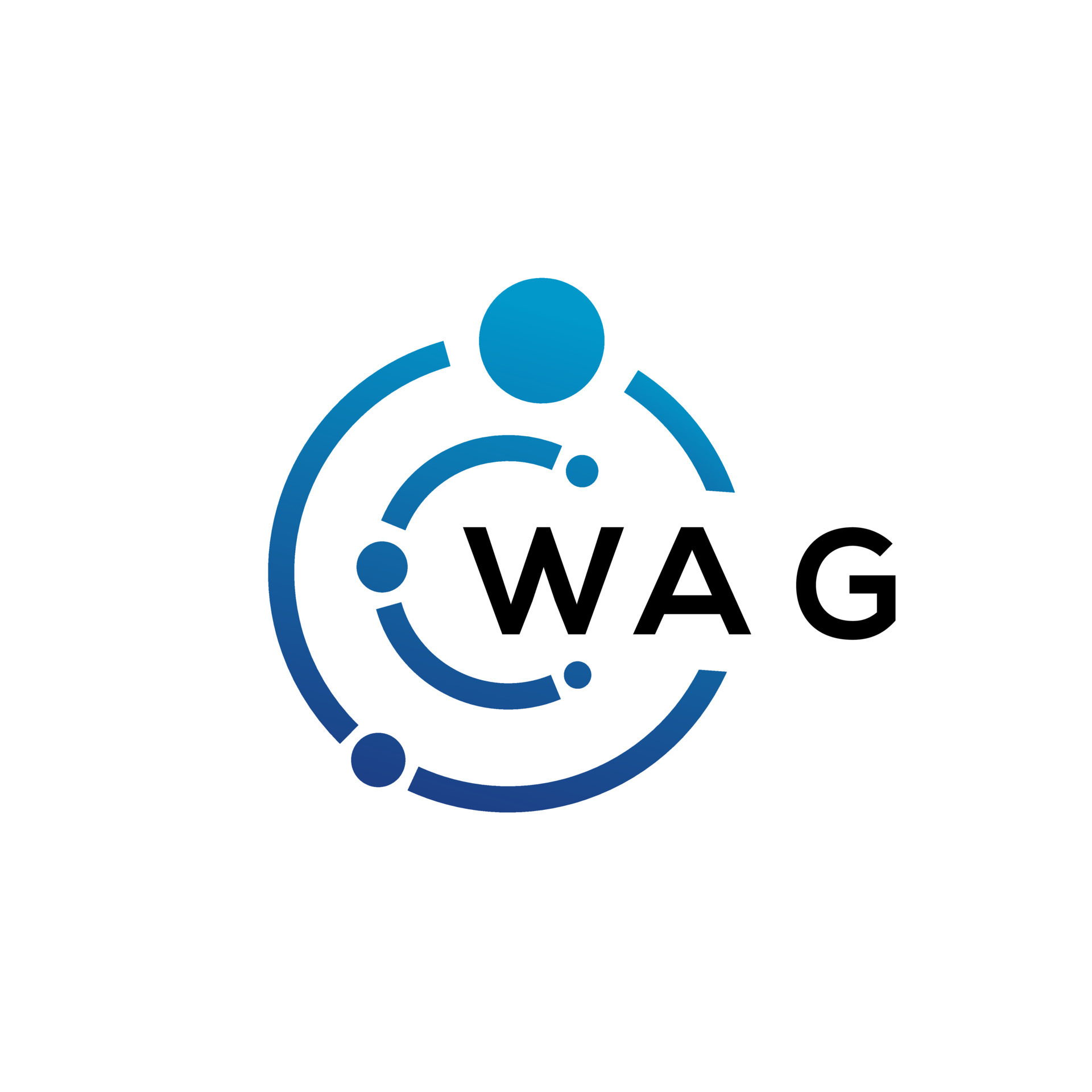 WAG letter technology logo design on white background. WAG creative ... WAG letter technology logo design on white background. WAG creative ...