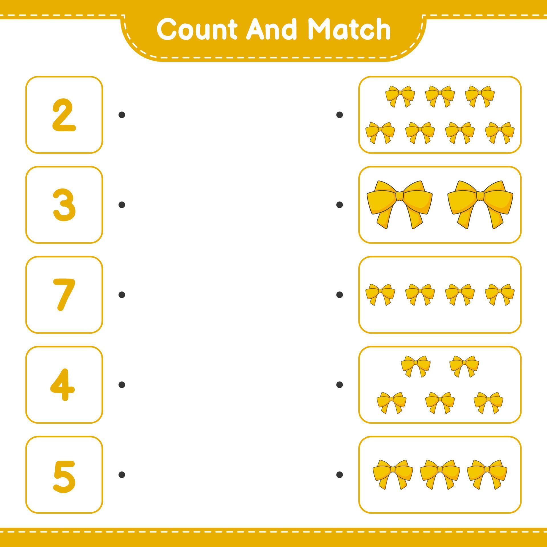 Count and match, count the number of Ribbon and match with the right ...