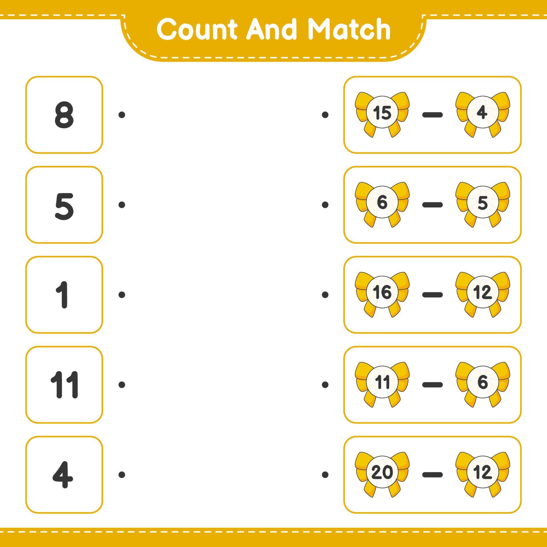 Count and match, count the number of Ribbon and match with the right ...