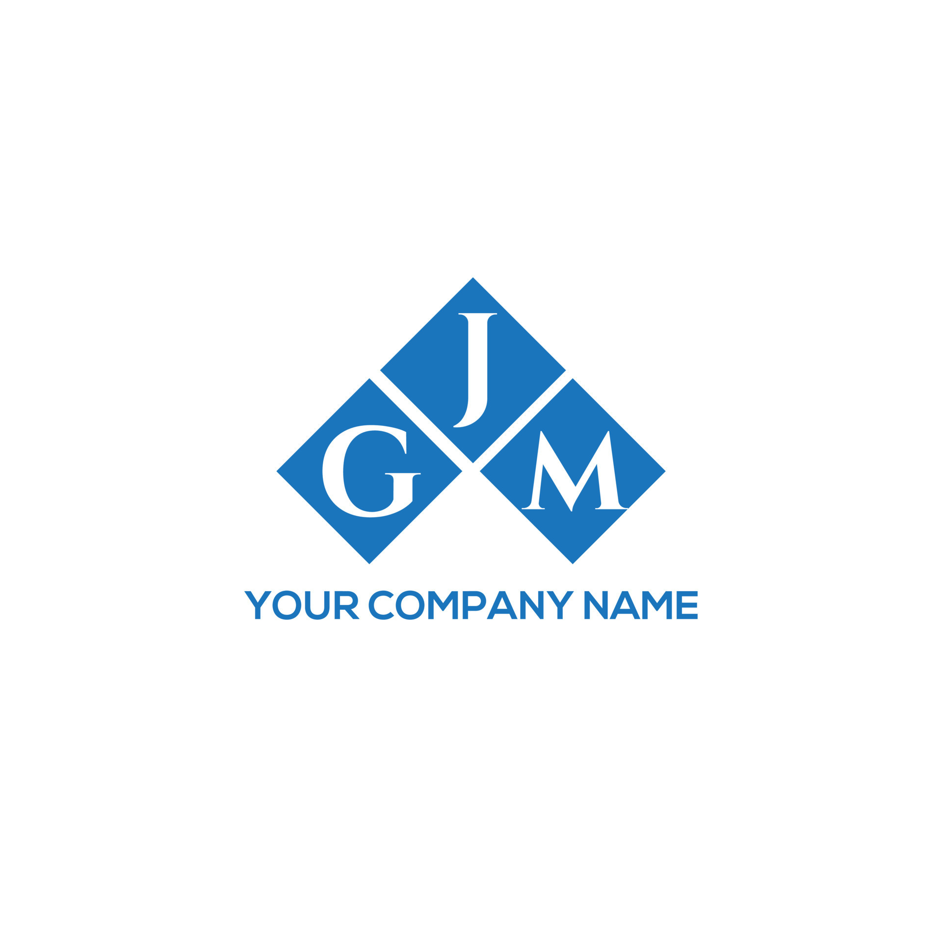 GJM letter logo design on WHITE background. GJM creative initials letter logo concept. GJM ...