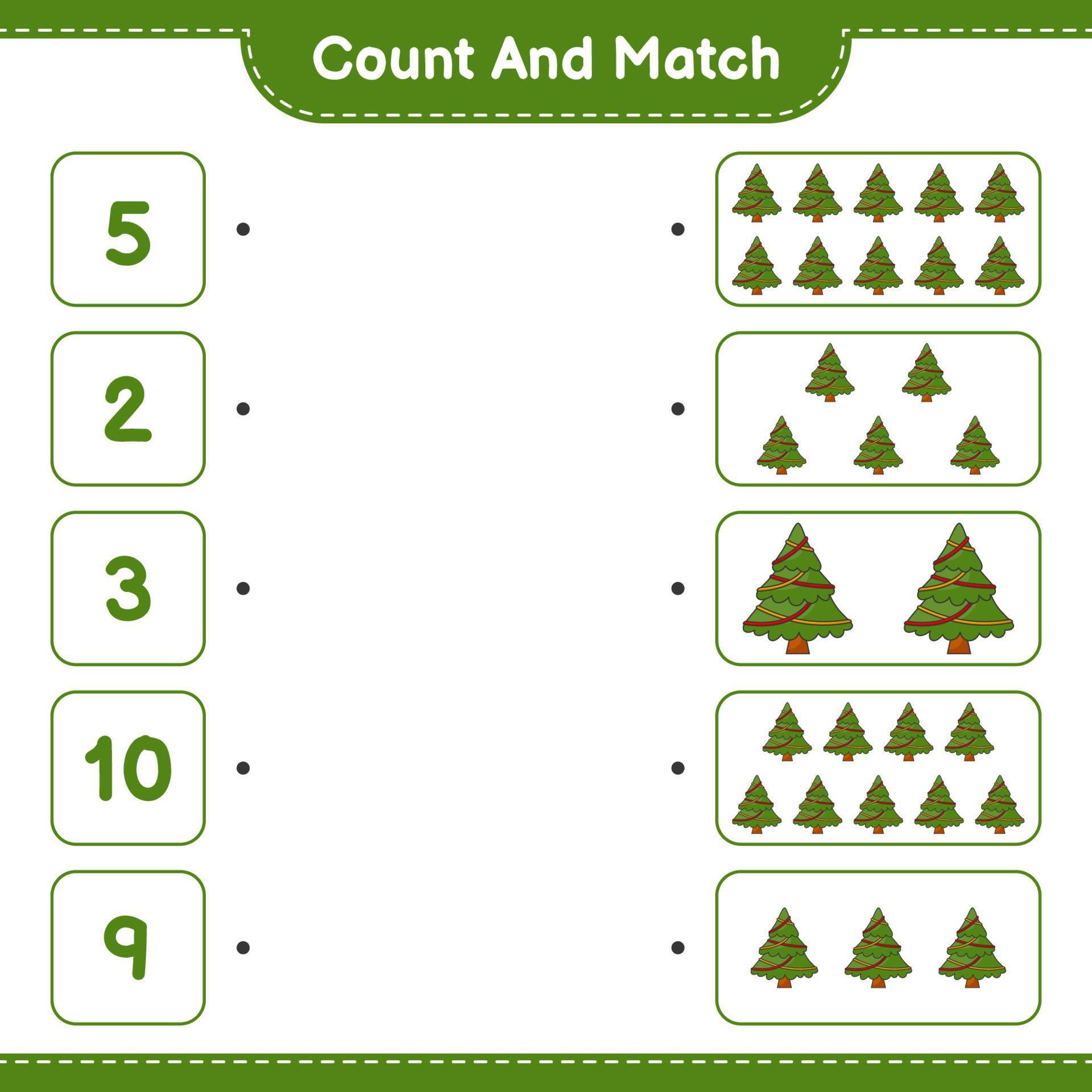 Count and match, count the number of Christmas Tree and match with the ...