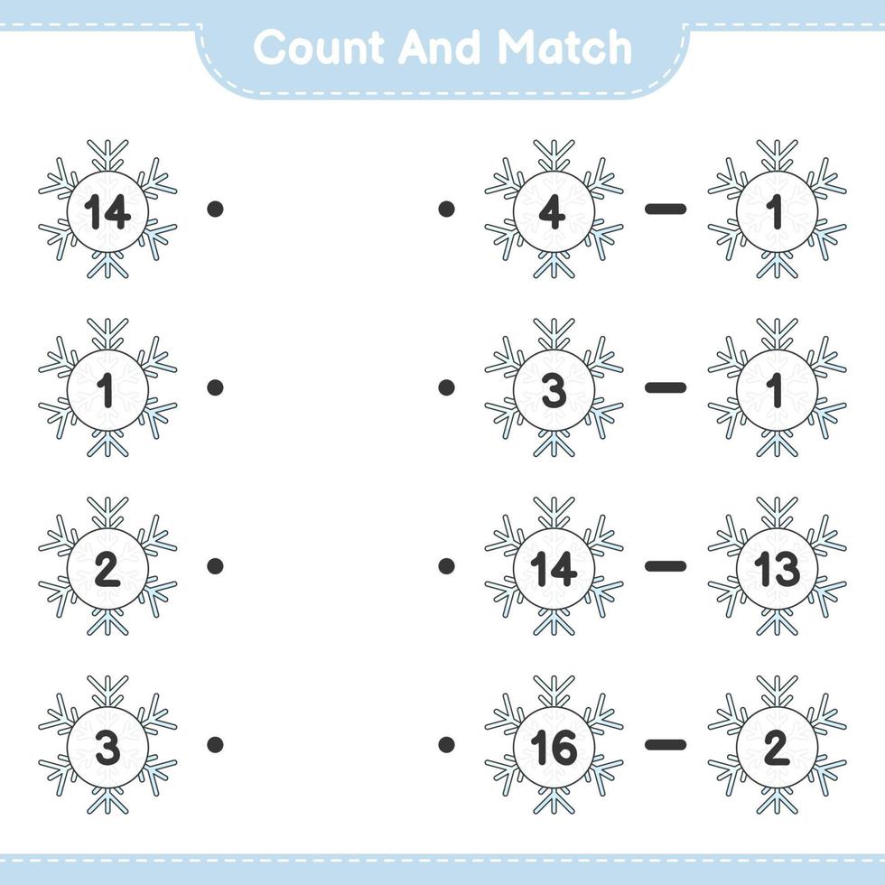 Count and match, count the number of Snowflake and match with the right ...