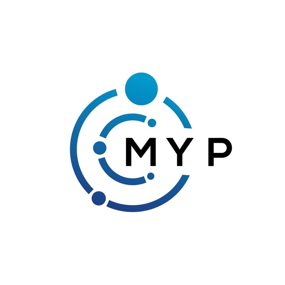 Diseño de logotipo de tecnología de letras myp sobre fondo blanco. myp creative initials letter ...