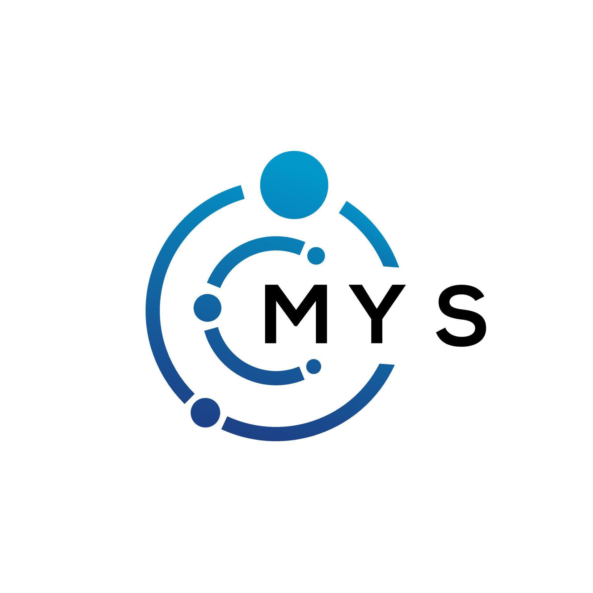 diseño de logotipo de tecnología de letras mys sobre fondo blanco. mys creative initials letter ...