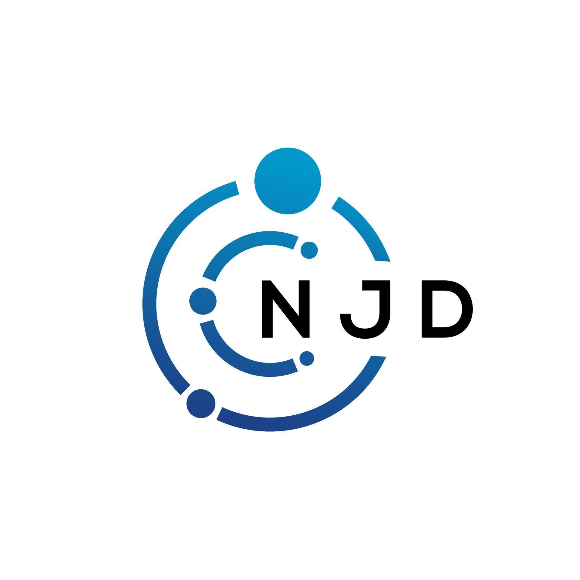 NJD letter technology logo design on white background. NJD creative initials letter IT logo ...