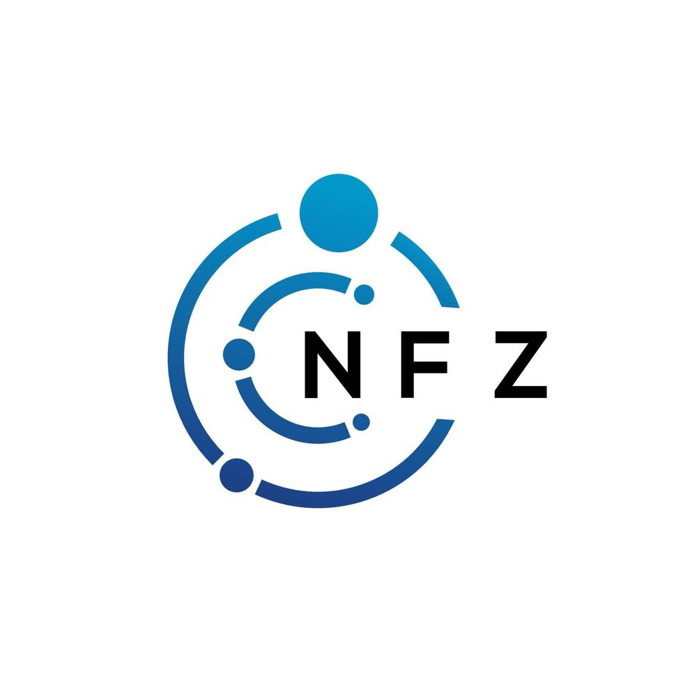 NFZ letter technology logo design on white background. NFZ creative initials letter IT logo ...