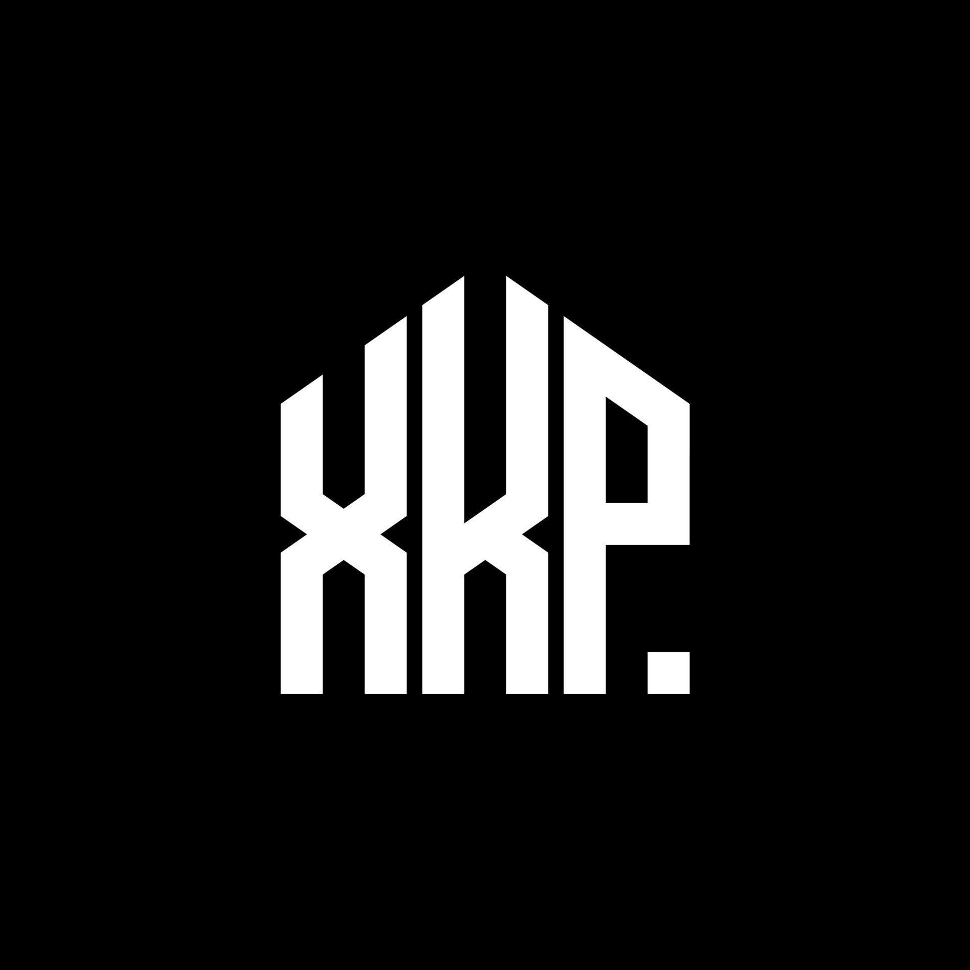diseño de logotipo de letra xkp sobre fondo negro. xkp concepto de logotipo de letra inicial ...