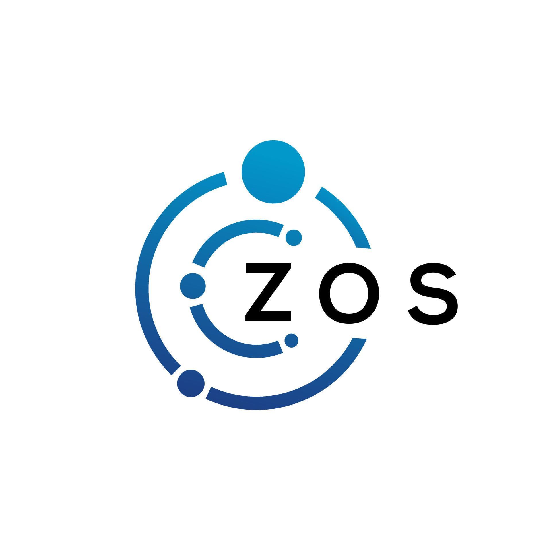 ZOS letter technology logo design on white background. ZOS creative initials letter IT logo ...