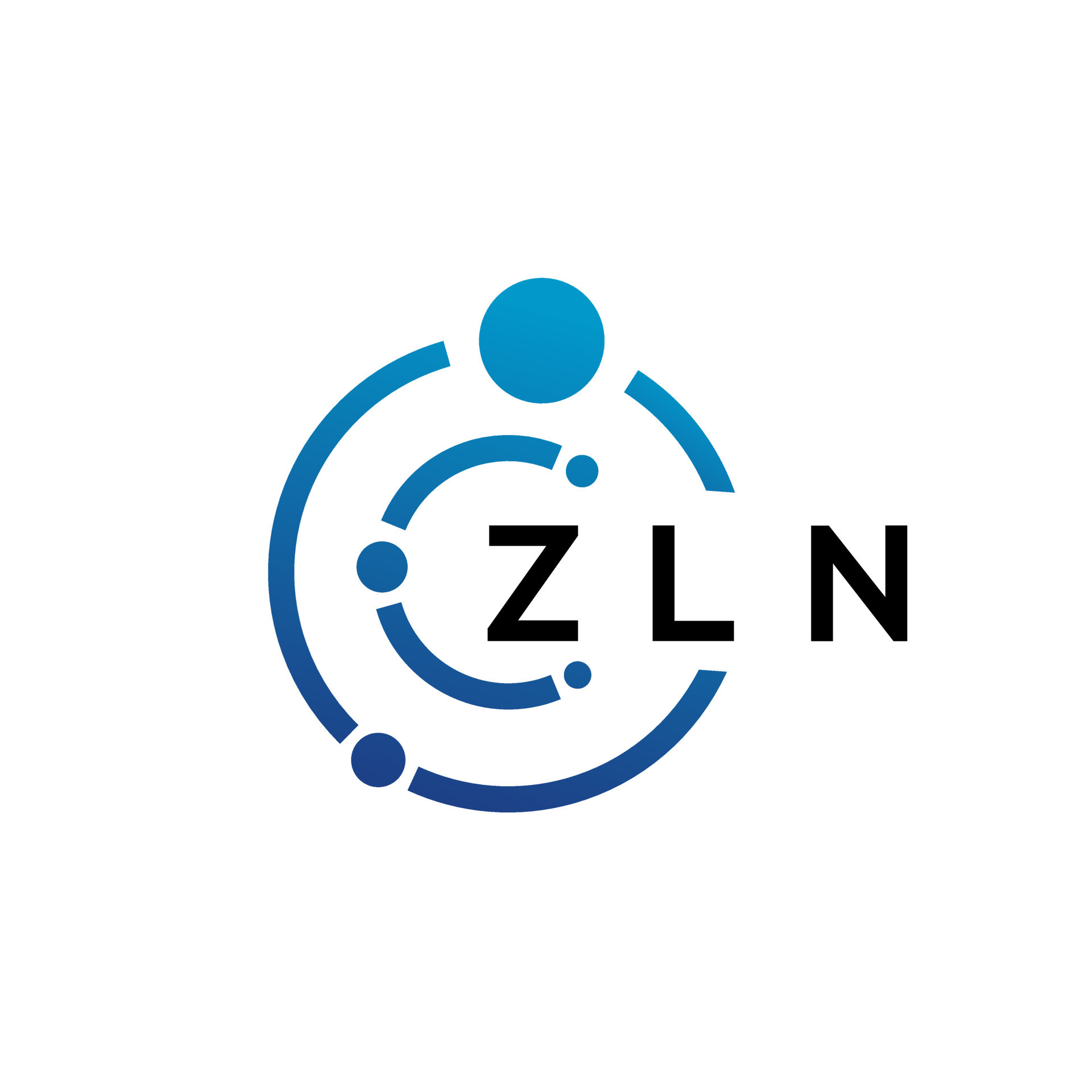 ZLN letter technology logo design on white background. ZLN creative initials letter IT logo ...