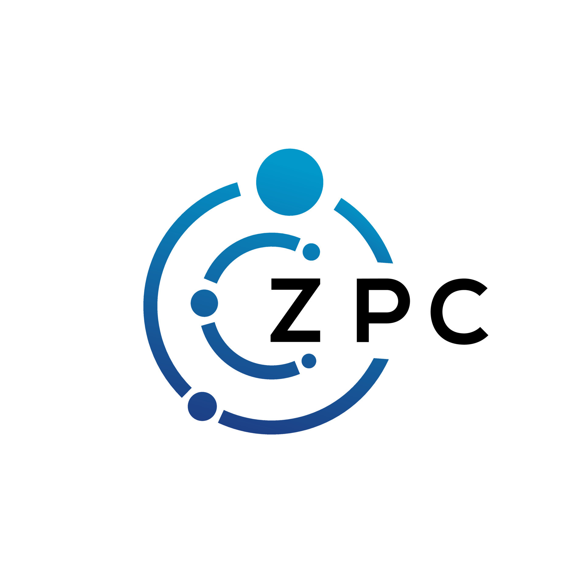diseño del logotipo de la tecnología de letras zpc sobre fondo blanco. zpc creative initials ...