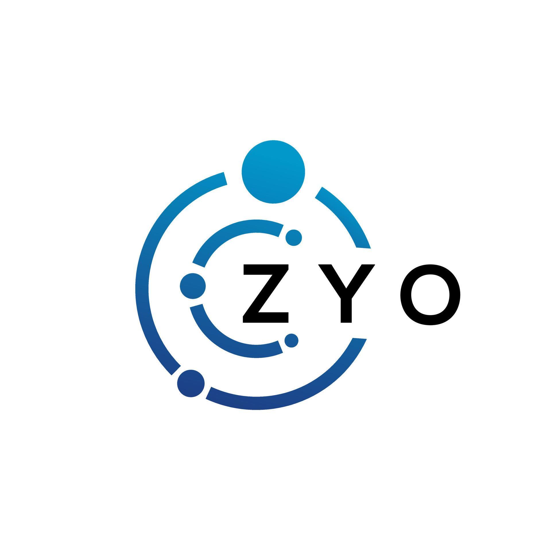 diseño del logotipo de la tecnología de letras zyo sobre fondo blanco. zyo creative initials ...
