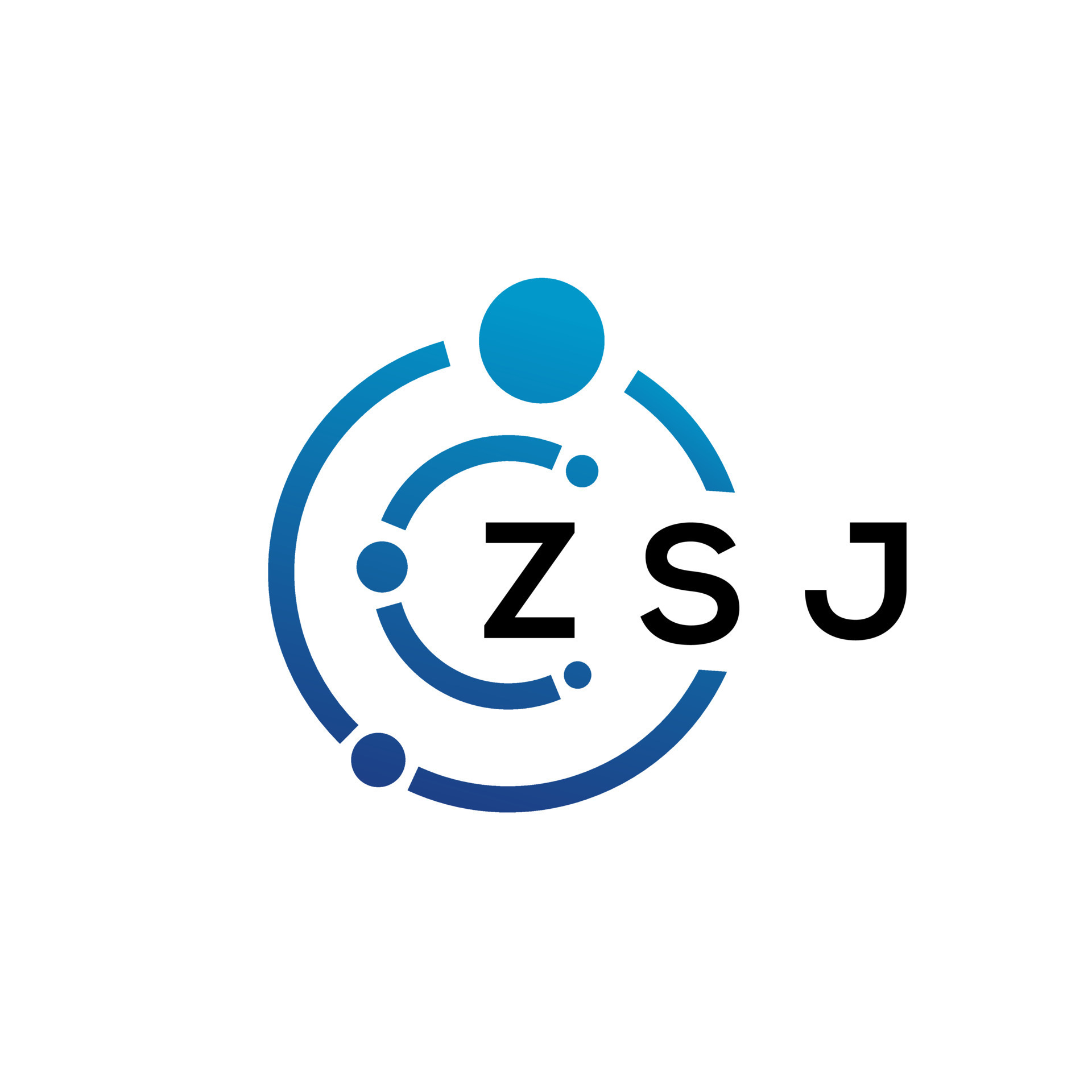 Zsj Letter Technology Logo Design On White Background Zsj Creative