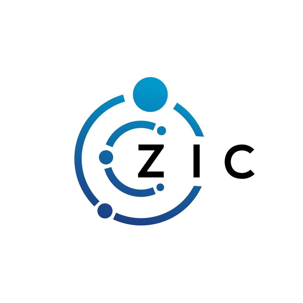 ZIC letter technology logo design on white background. ZIC creative initials letter IT logo ...