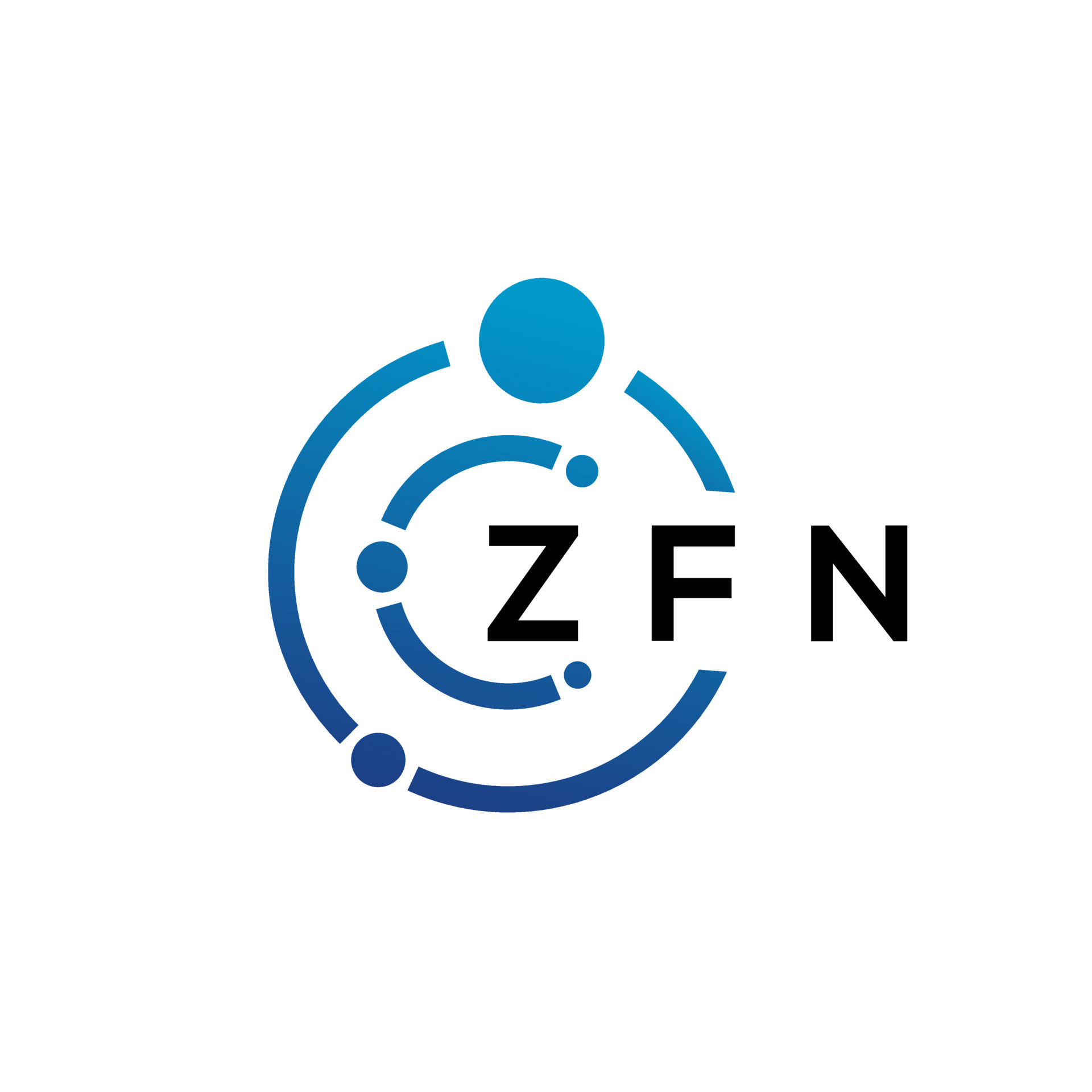 ZFN letter technology logo design on white background. ZFN creative initials letter IT logo ...