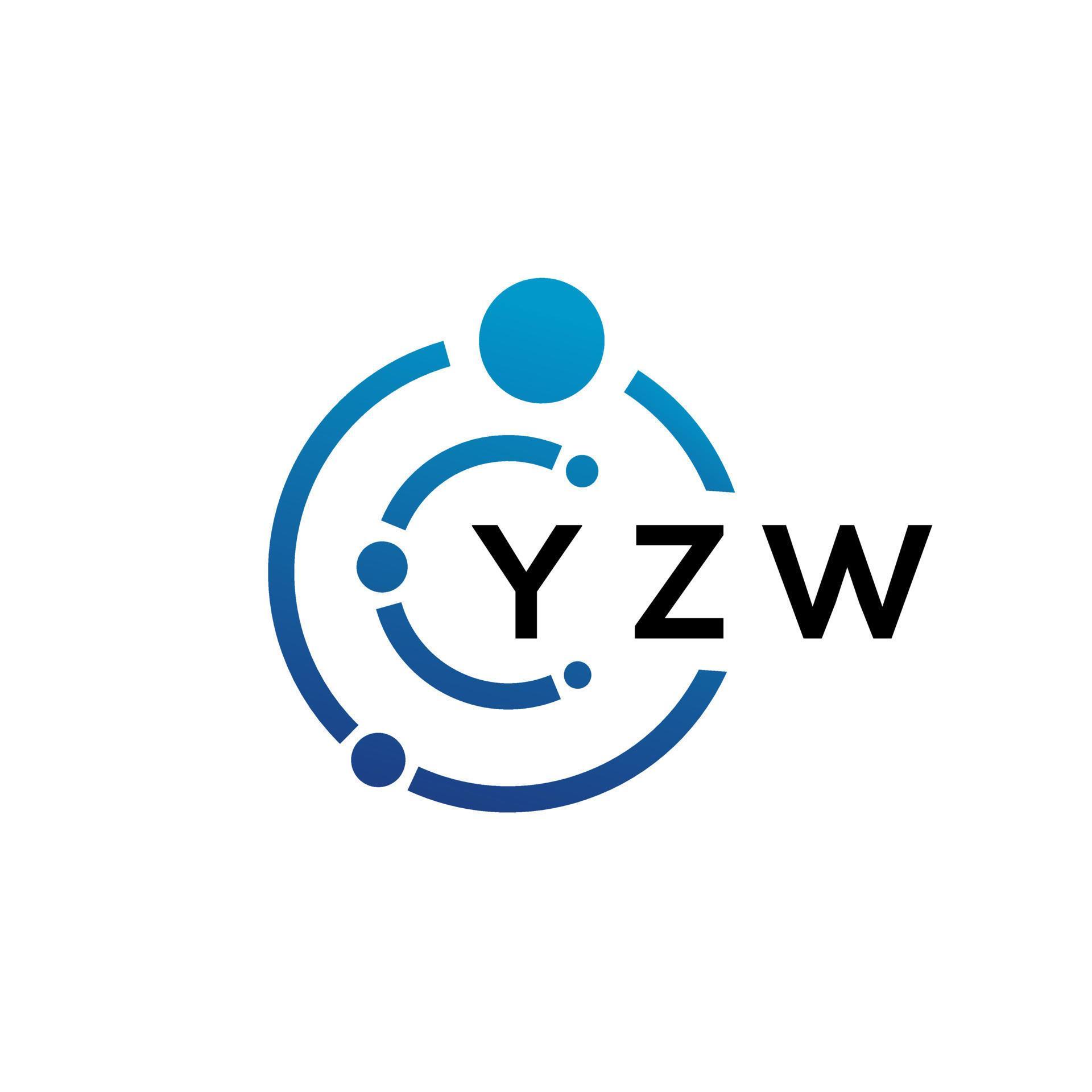 diseño de logotipo de tecnología de letras yzw sobre fondo blanco. yzw letras iniciales ...
