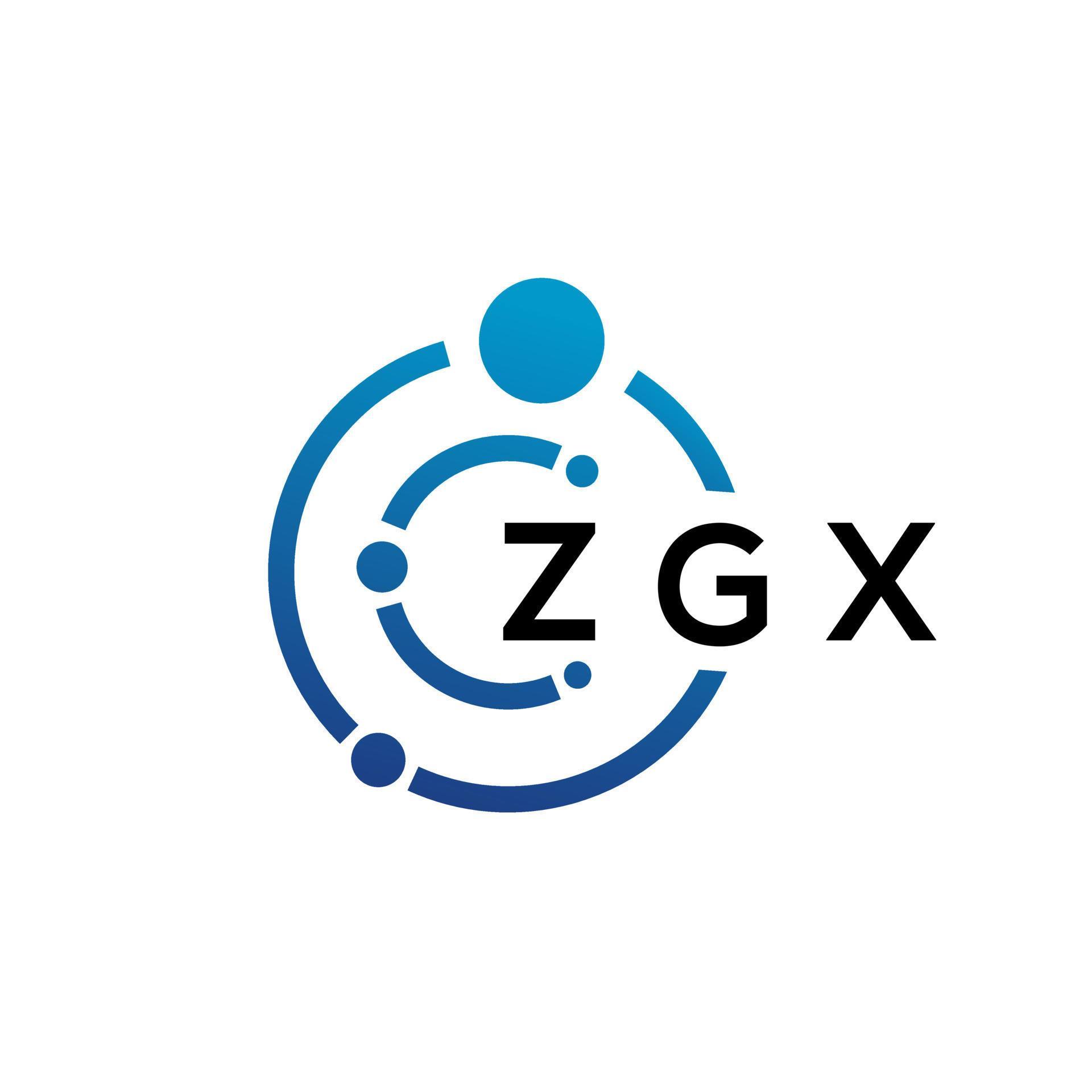 Diseño de logotipo de tecnología de letras zgx sobre fondo blanco. zgx creative initials letter ...