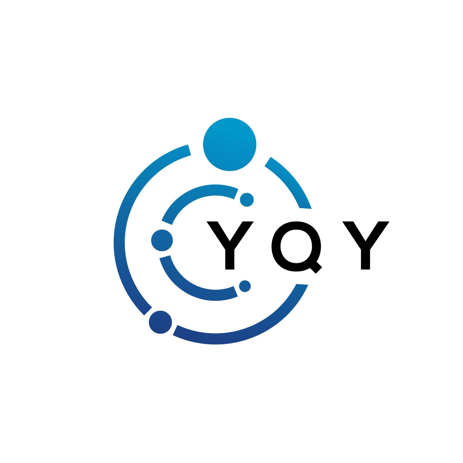diseño de logotipo de tecnología de letras yqy sobre fondo blanco. yqy letras iniciales ...