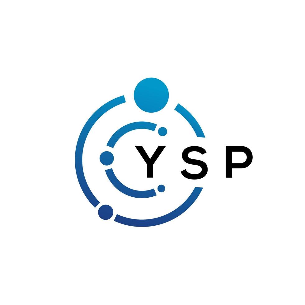 diseño de logotipo de tecnología de letras ysp sobre fondo blanco. ysp letras iniciales ...