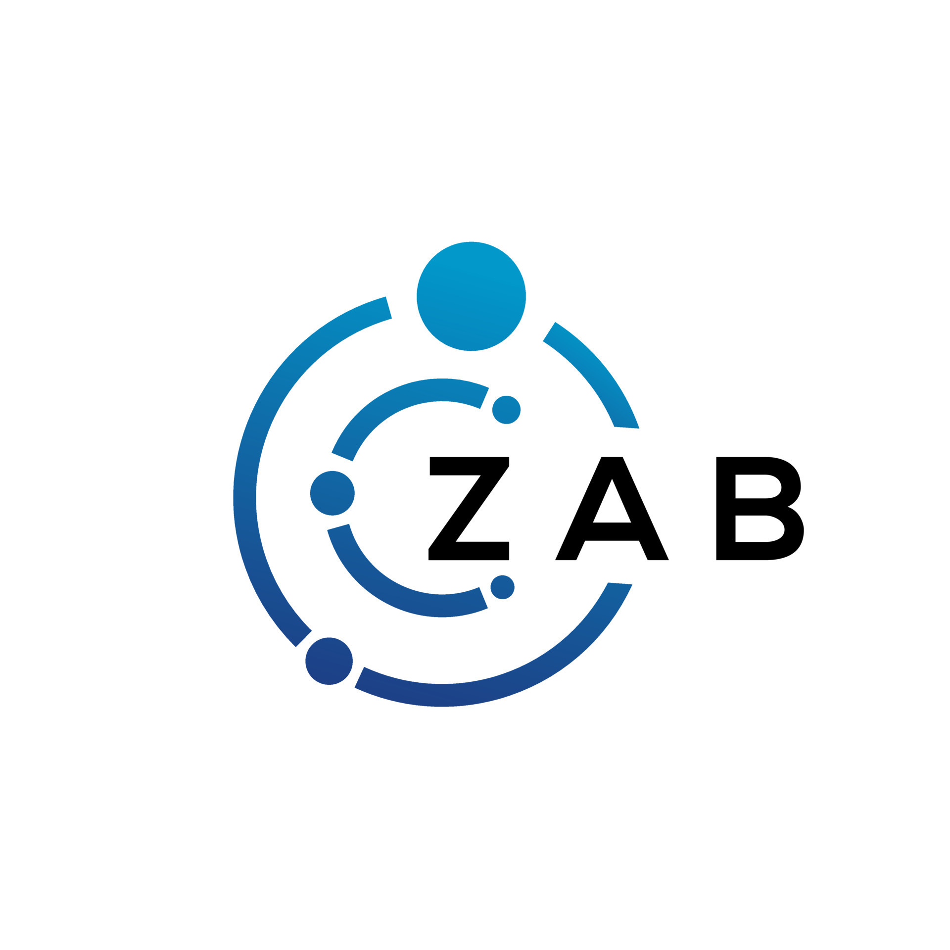 diseño de logotipo de tecnología de letra zab sobre fondo blanco. zab creative initials letter ...