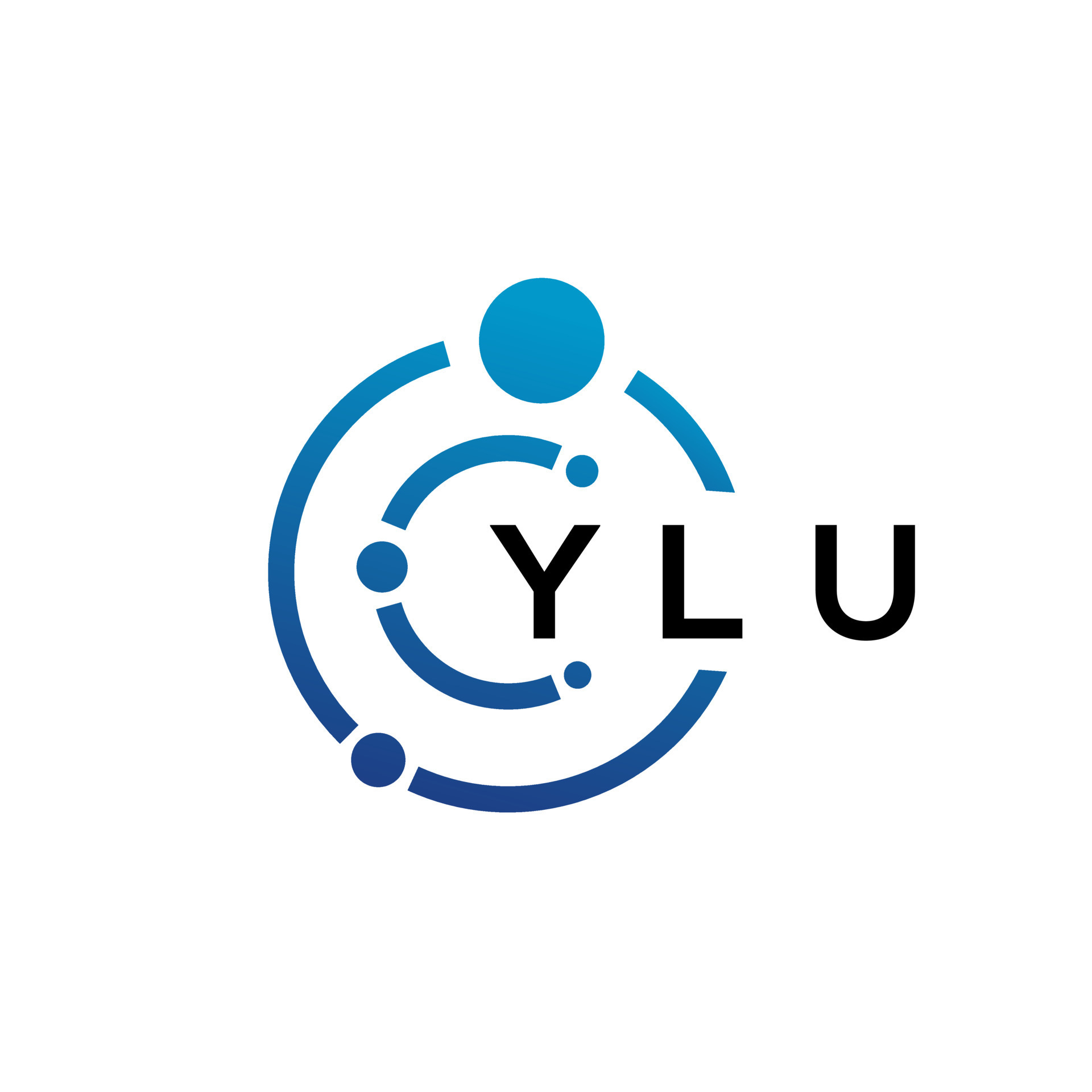 diseño de logotipo de tecnología de letras ylu sobre fondo blanco. ylu letras iniciales ...