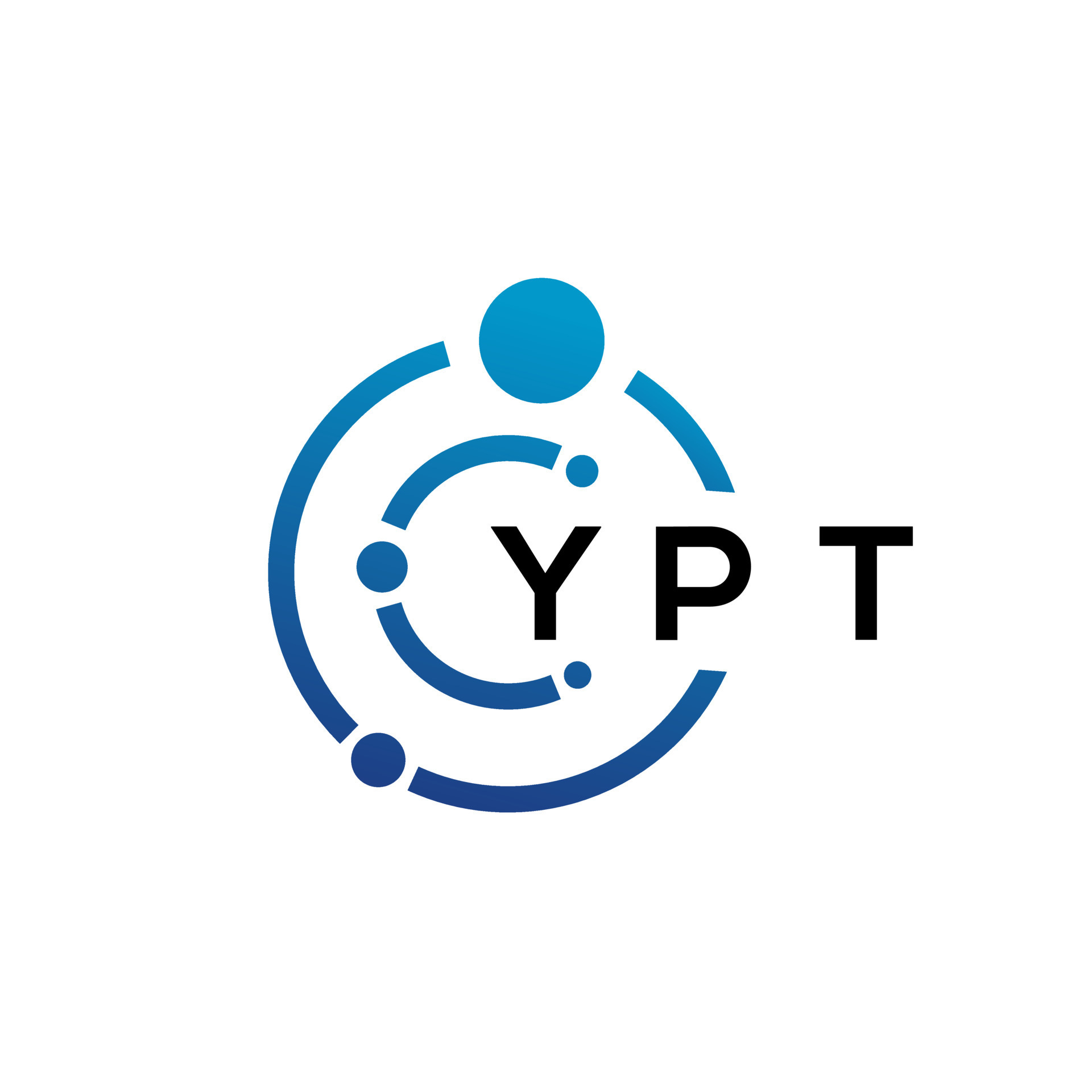 diseño de logotipo de tecnología de letra ypt sobre fondo blanco. ypt creative initials letter ...