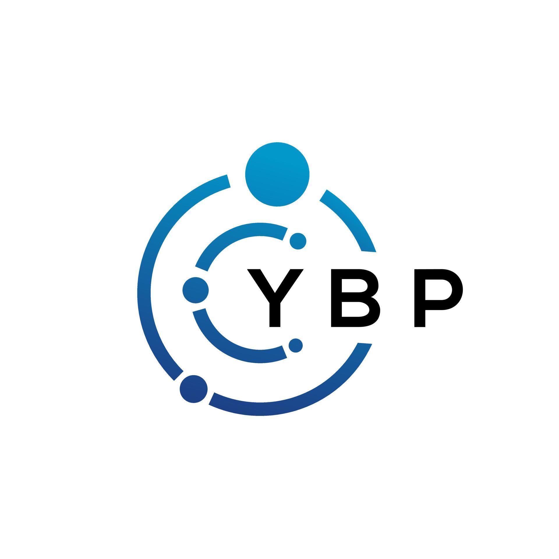 diseño de logotipo de tecnología de letras ybp sobre fondo blanco. ybp creative initials letter ...
