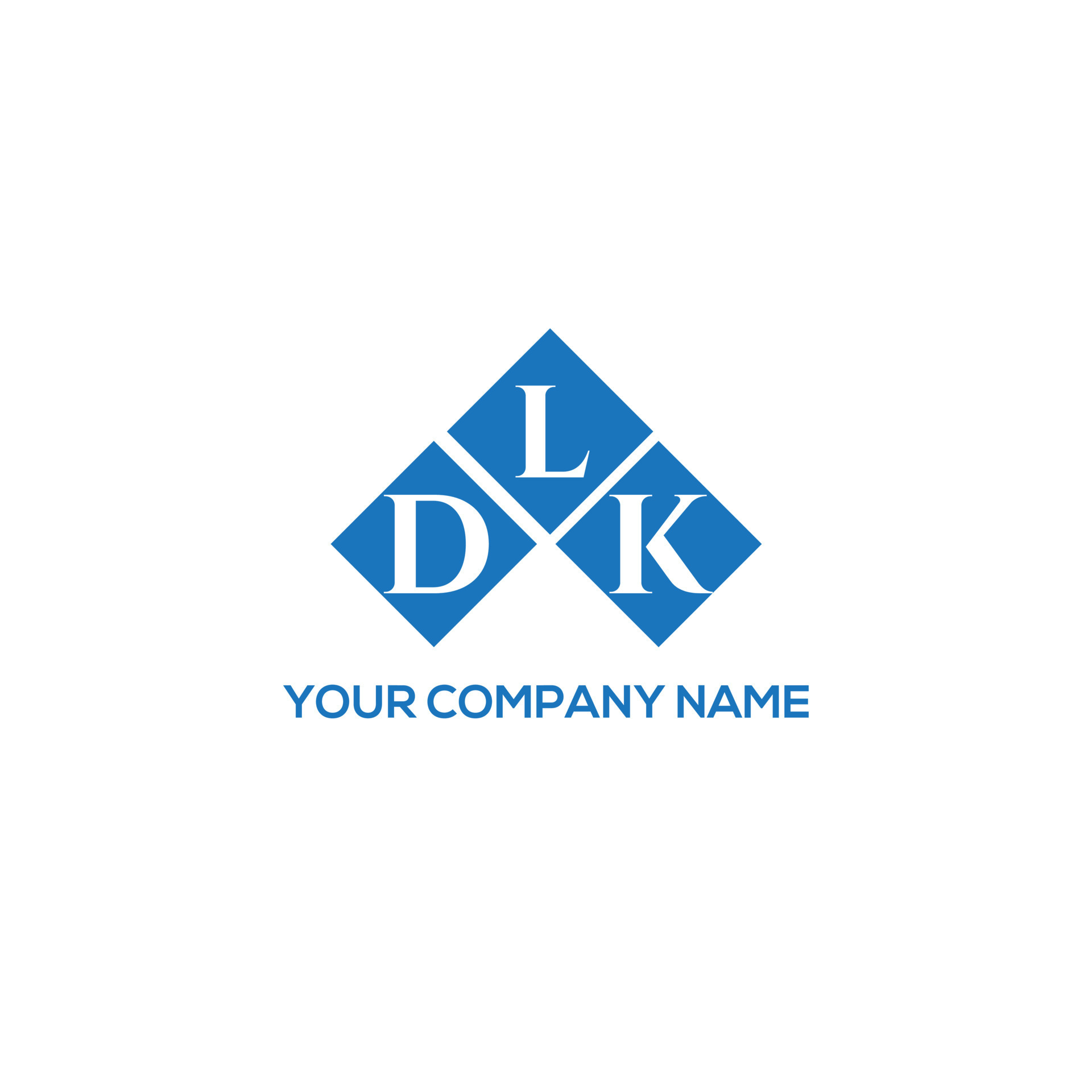 diseño de letras dlk. Diseño de logotipo de letras dlk sobre fondo blanco. concepto de logotipo ...