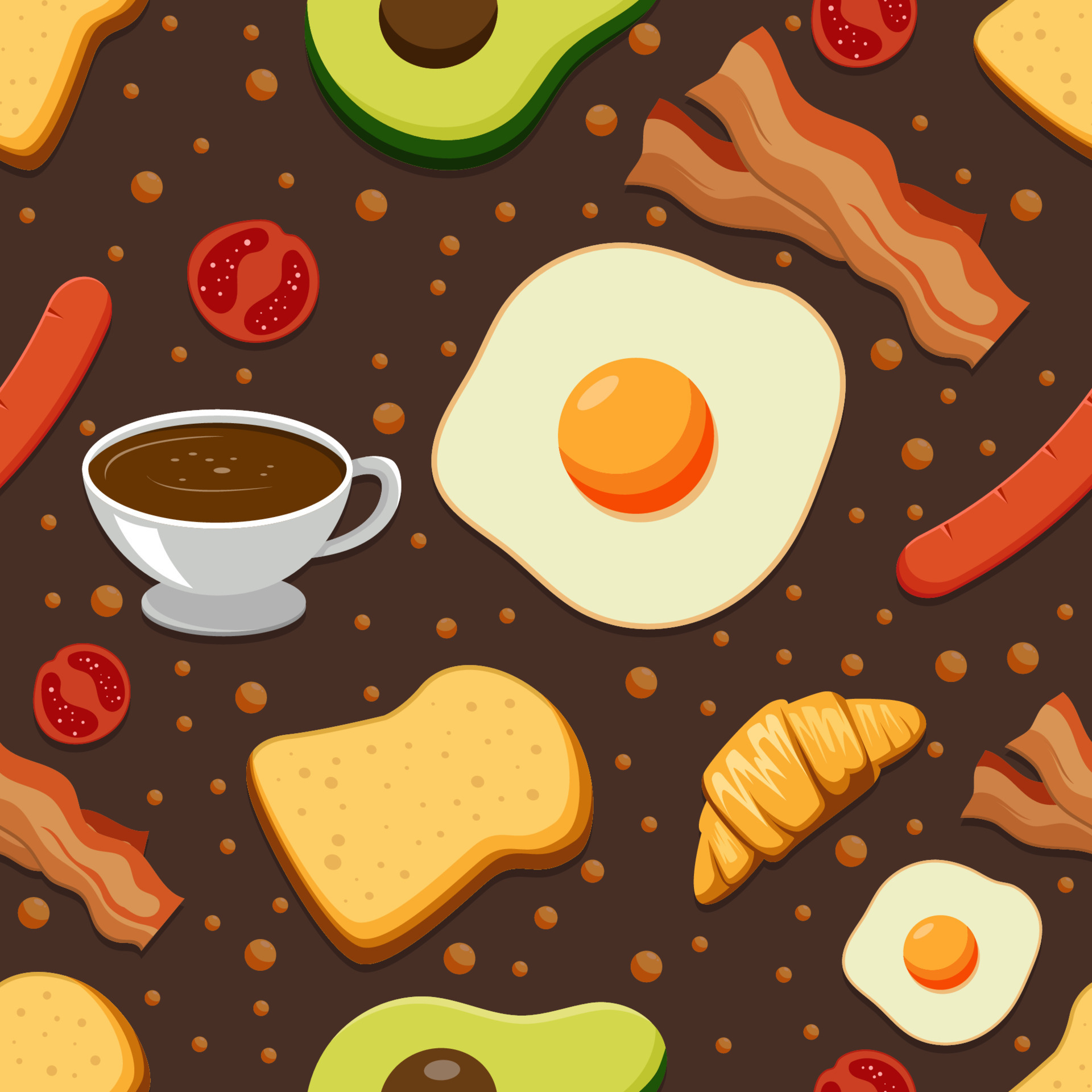 Breakfast Seamless Pattern Background 10185265 Vector Art at Vecteezy Breakfast Seamless Pattern Background 10185265 Vector Art at Vecteezy