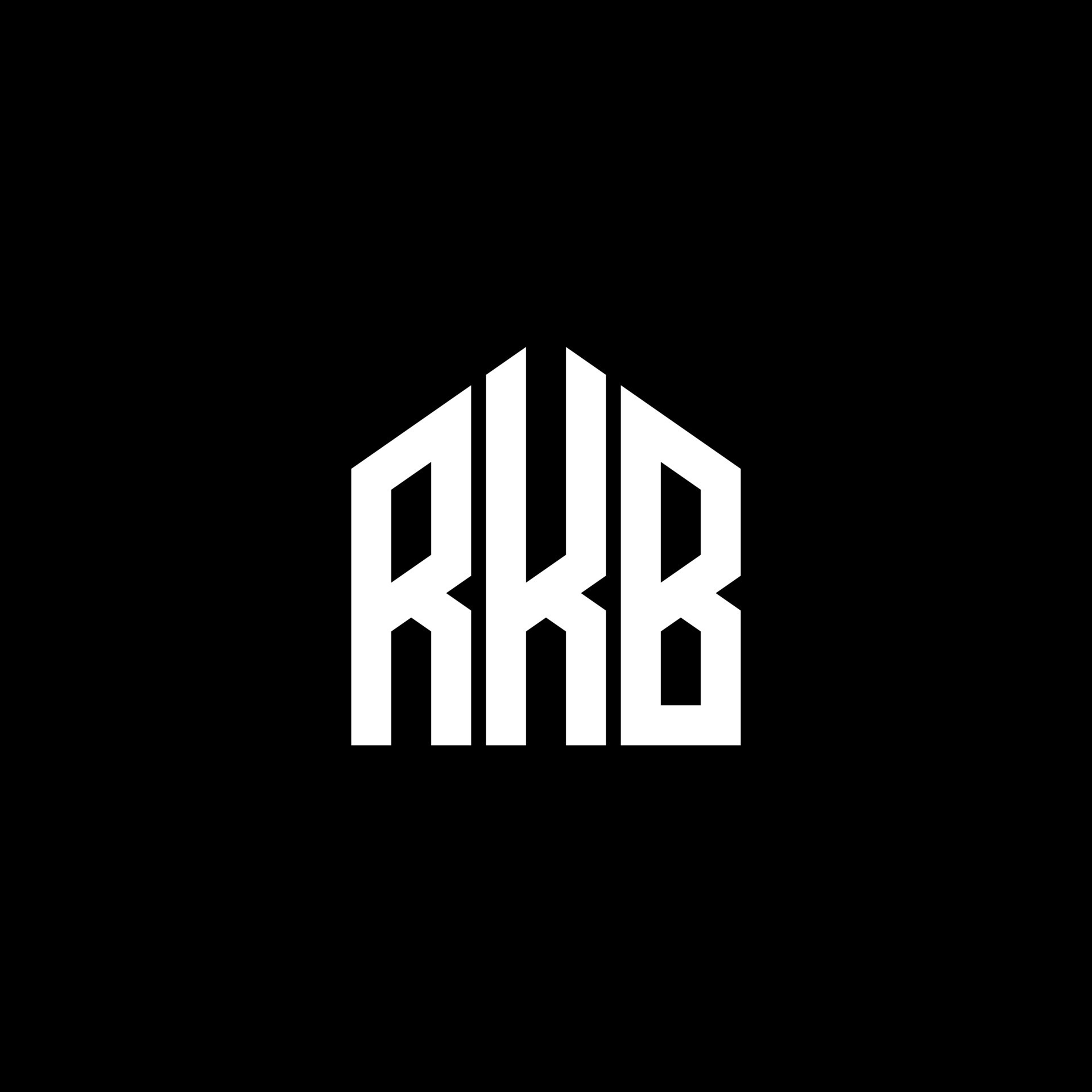 diseño de logotipo de letra rkb sobre fondo negro. concepto de logotipo de letra de iniciales ...