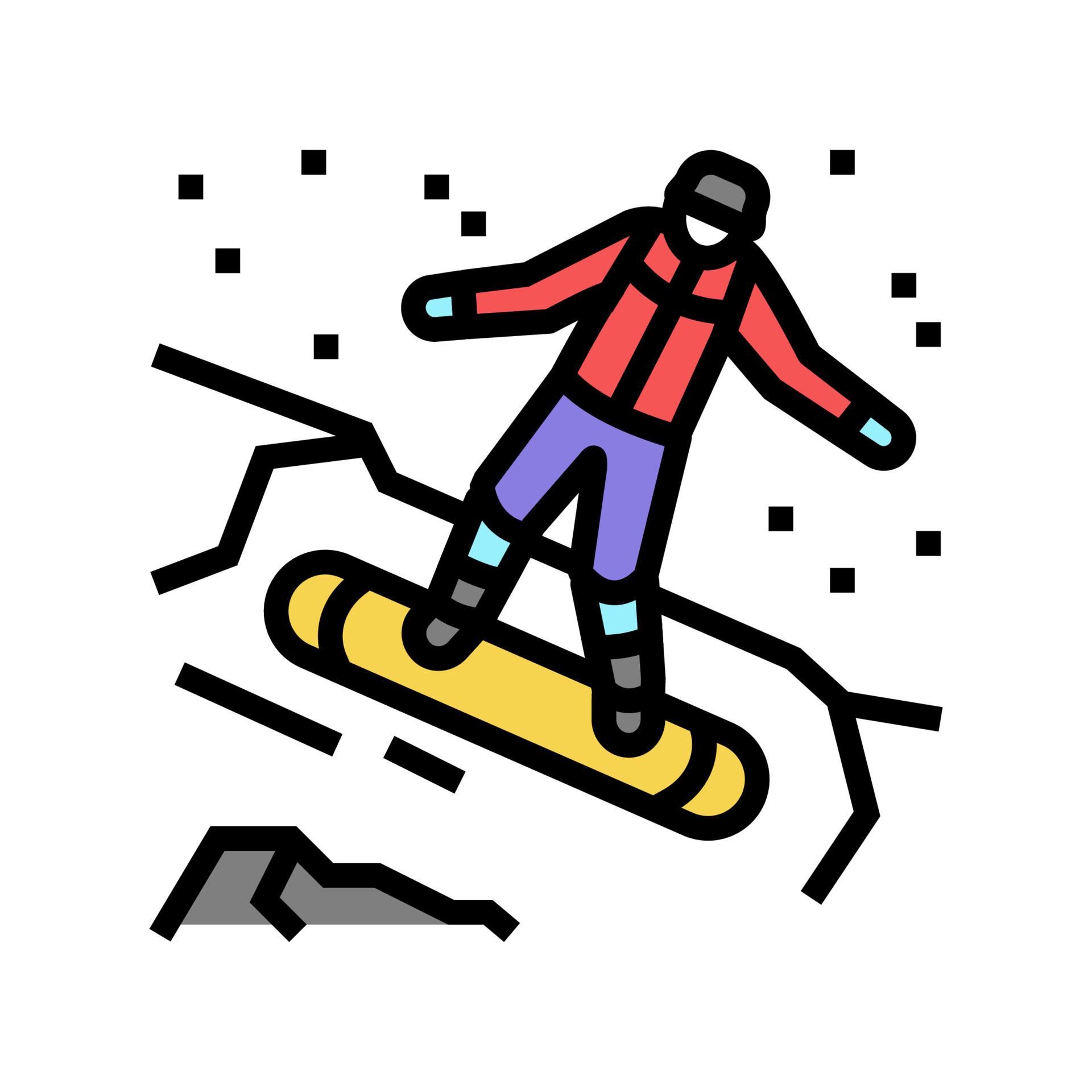 snowboarding extreme sport color icon vector illustration 10189020 ...
