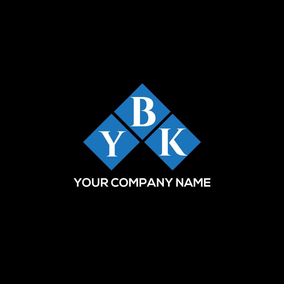 diseño de logotipo de letra ybk sobre fondo negro. ybk creative iniciales carta logo concepto ...