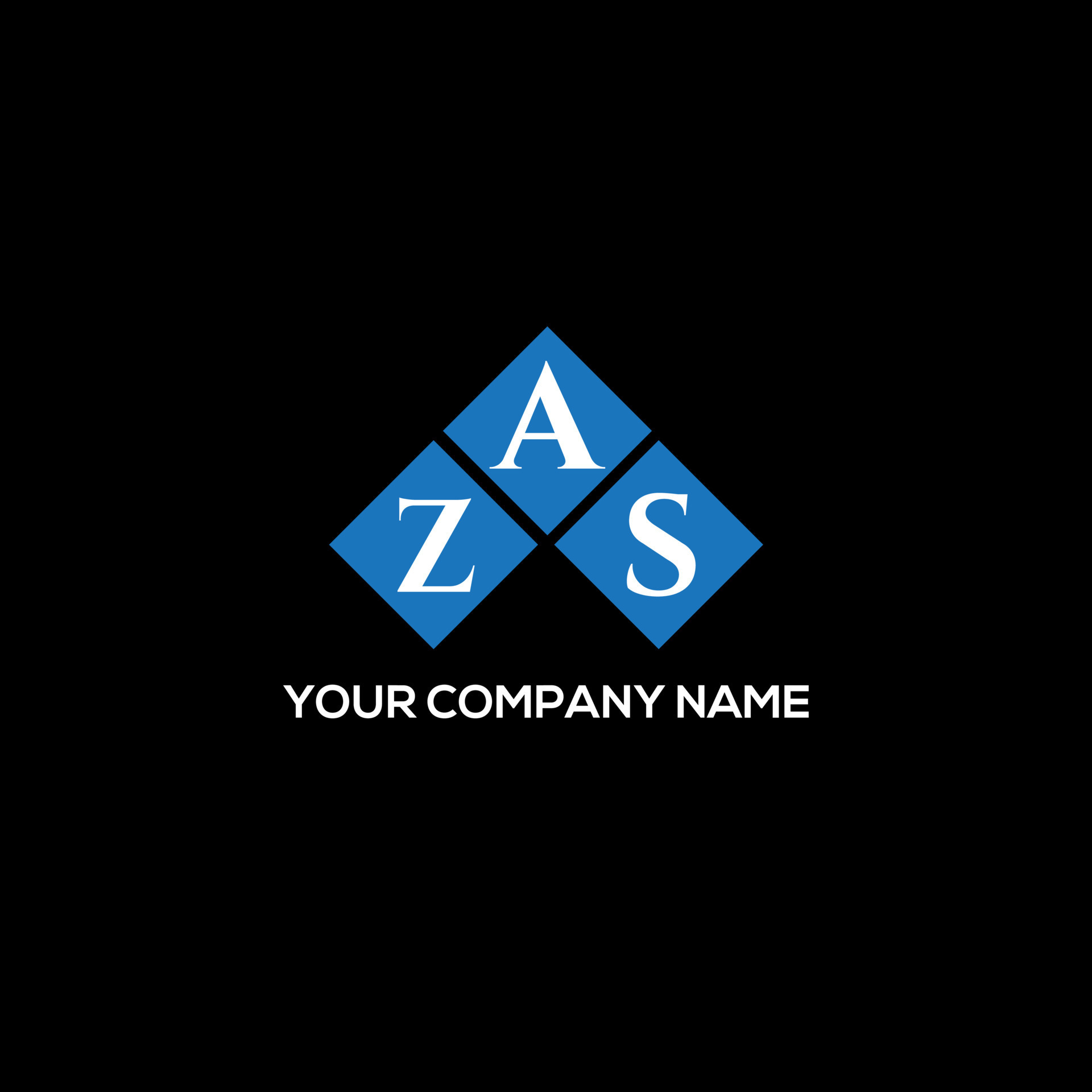 Zas Letter Logo Design On Black Background Zas Creative Initials
