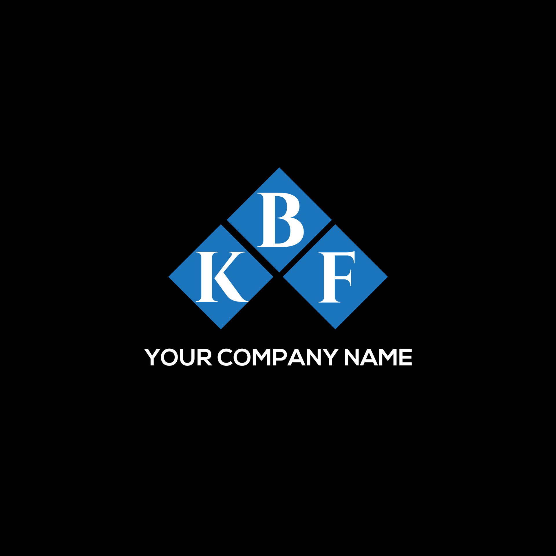 diseño de logotipo de letra kbf sobre fondo negro. concepto de logotipo de letra de iniciales ...