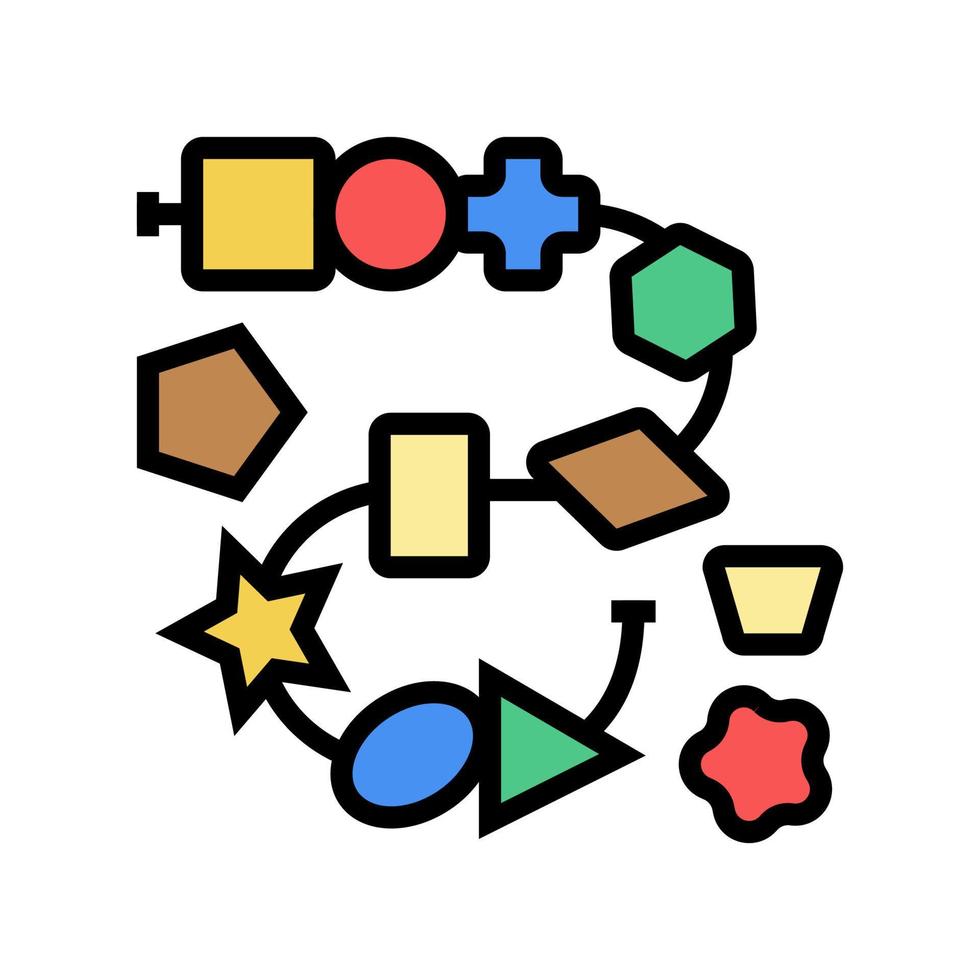 lacing threading toy color icon vector illustration 10190463 Vector Art ...