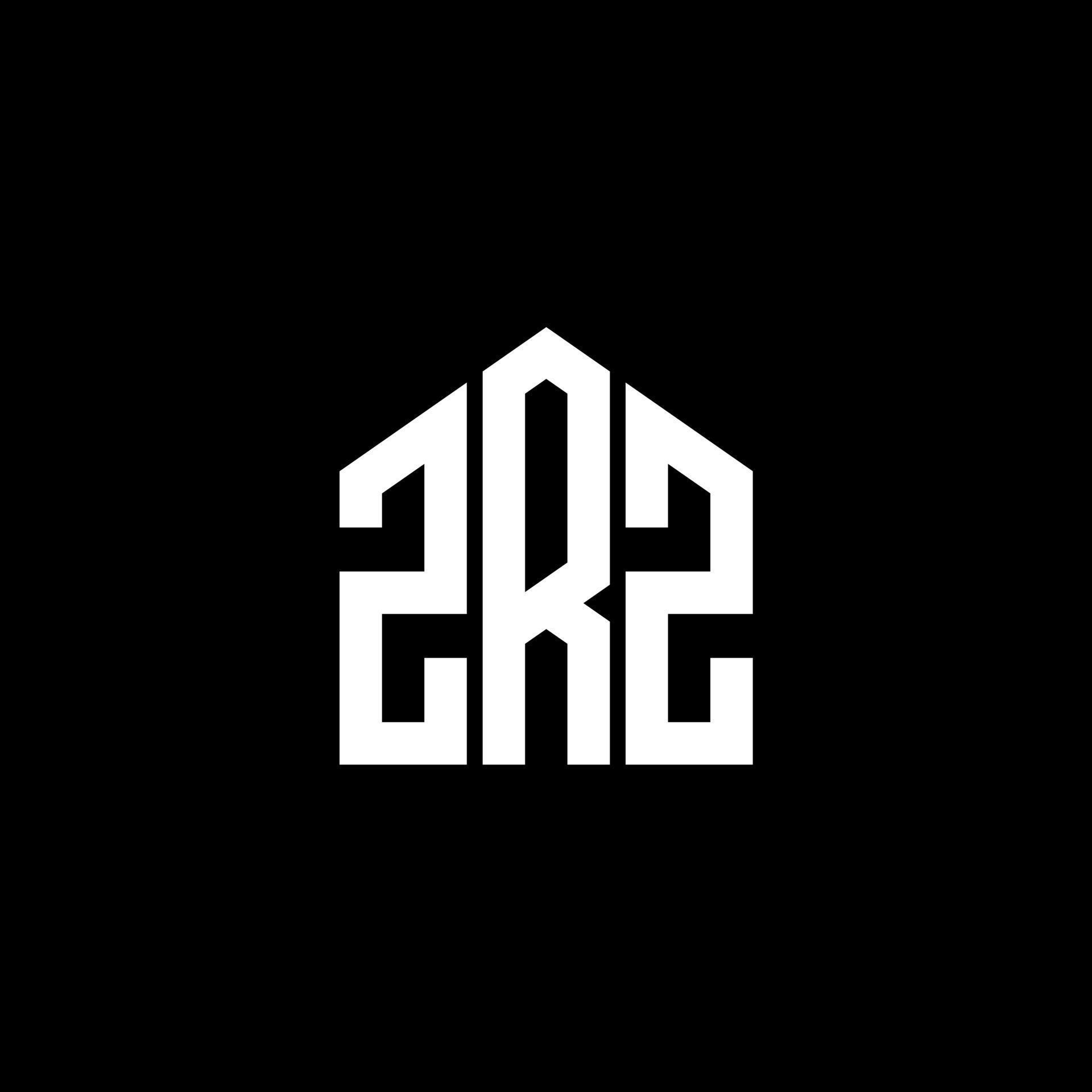 diseño de letras zrz. Diseño de logotipo de letras zrz sobre fondo negro. concepto de logotipo ...