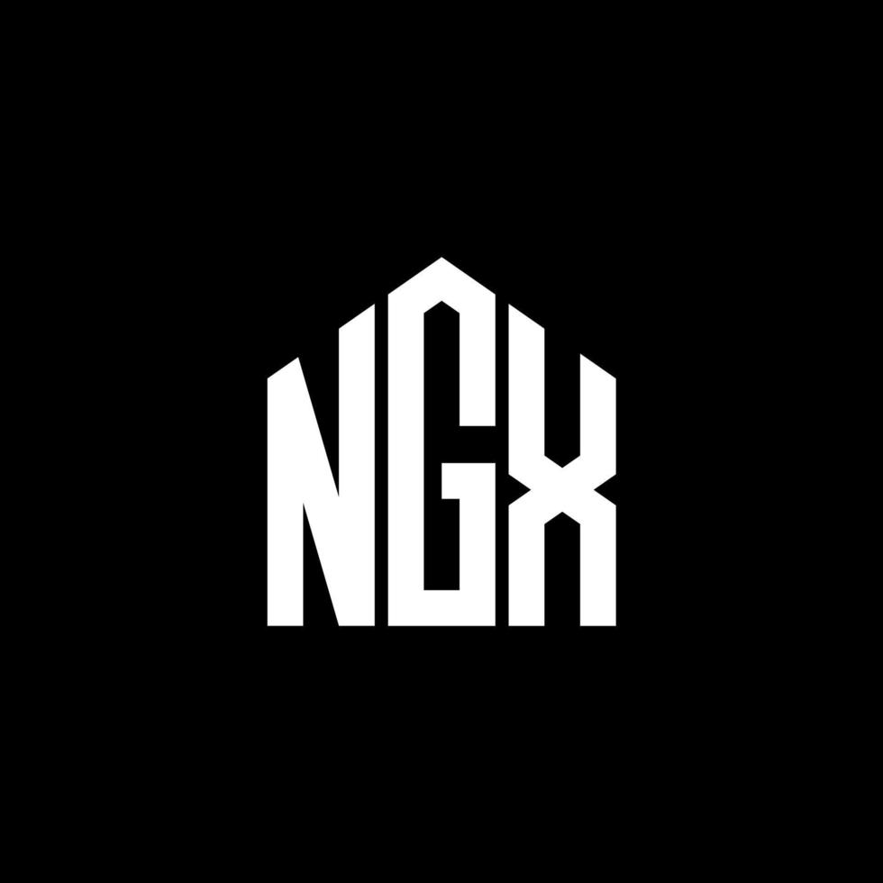 NGX creative initials letter logo concept. NGX letter design.NGX letter logo design on BLACK ...
