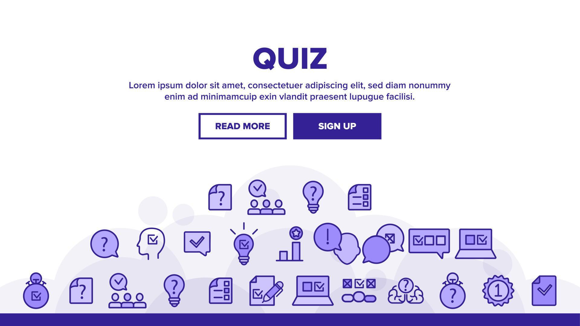 Quiz Game Landing Header Vector 10191887 Vector Art at Vecteezy