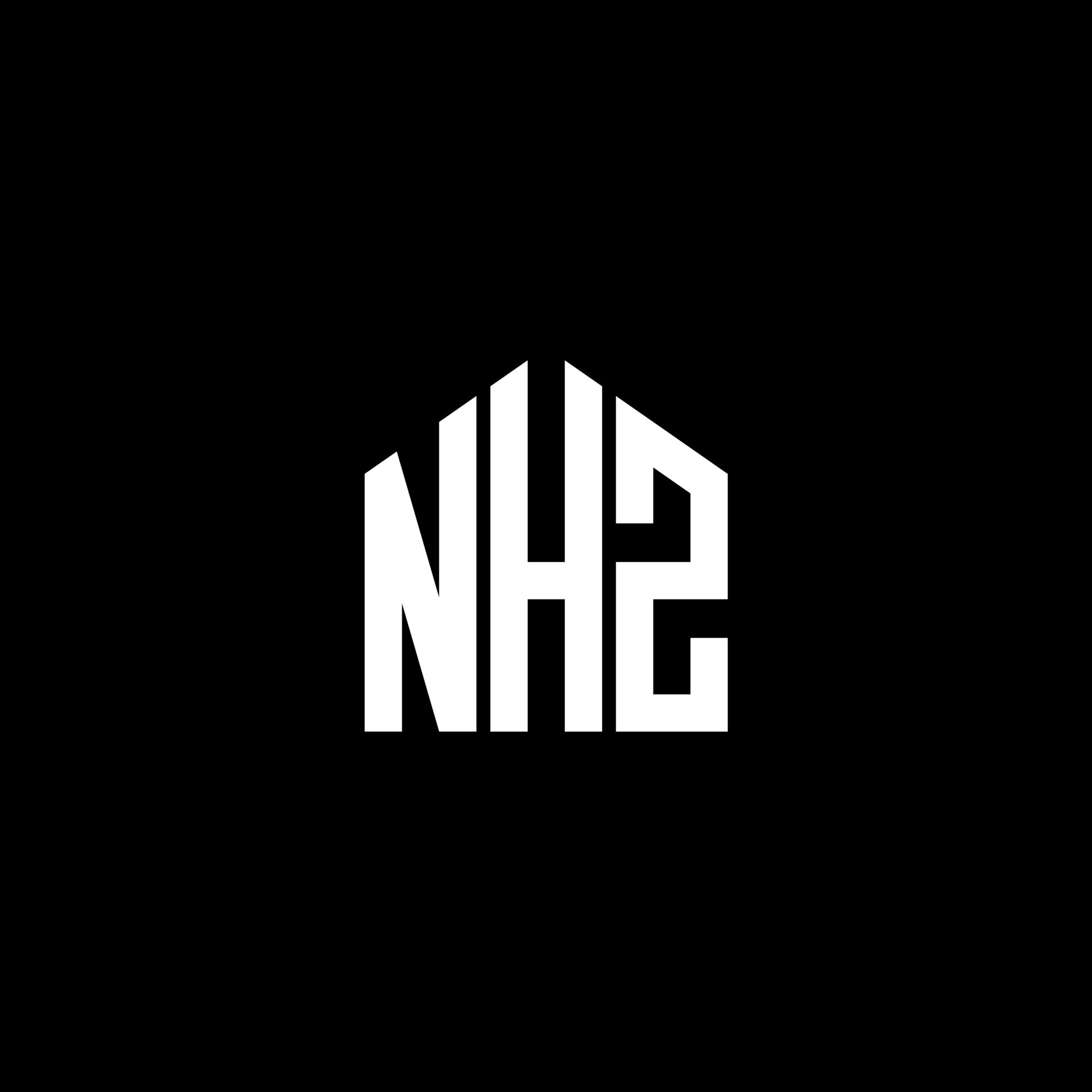 diseño de letras nhz. Diseño de logotipo de letras nhz sobre fondo negro. concepto de logotipo ...