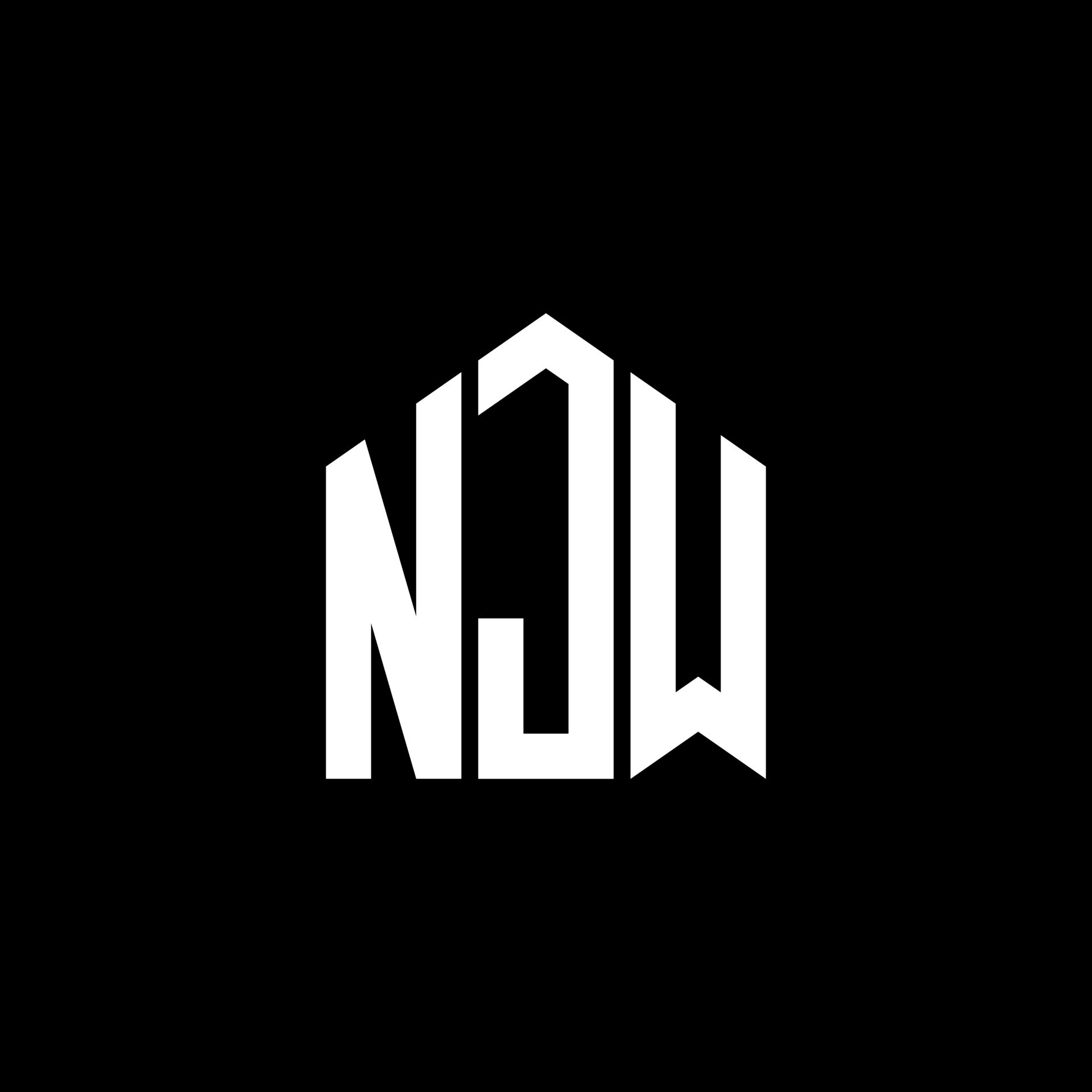 njw letter design.njw letter logo design sobre fondo negro. concepto de logotipo de letra de ...