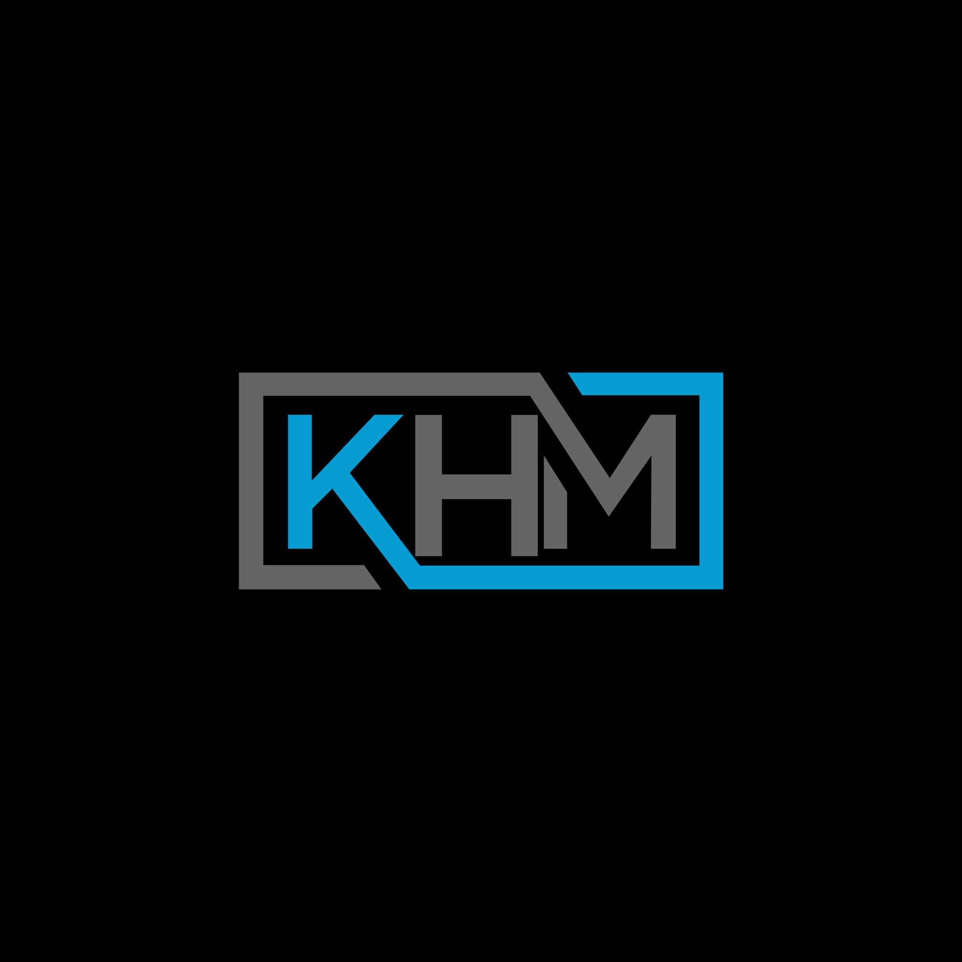 KHM letter logo design on BLACK background. KHM creative initials letter logo concept. KHM ...