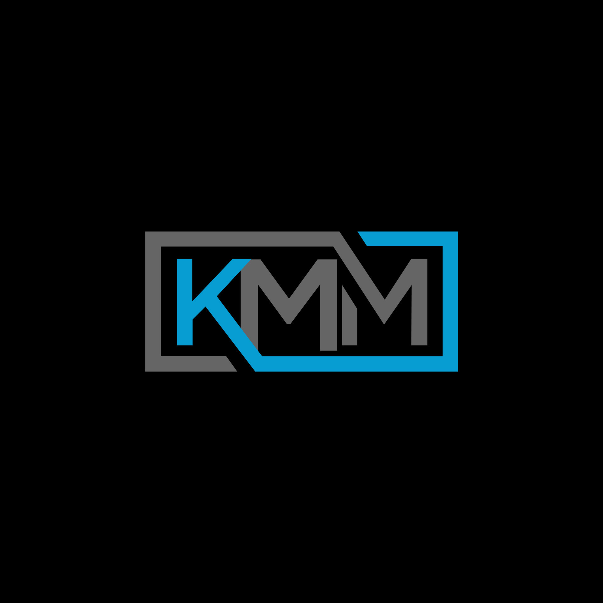 KMM letter logo design on BLACK background. KMM creative initials letter logo concept. KMM ...