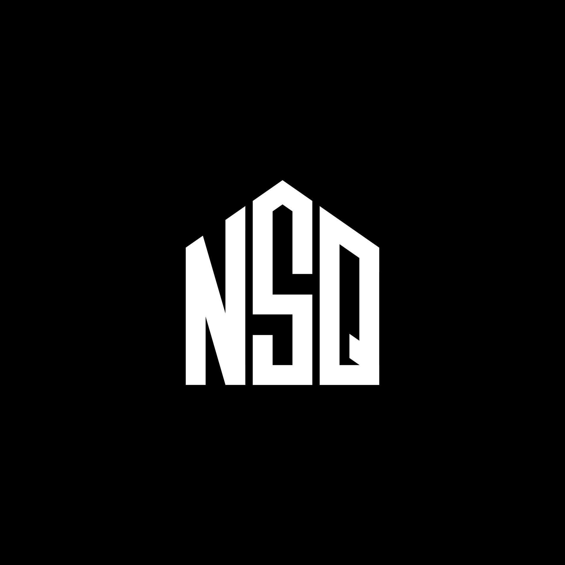 nsq letter design.nsq letter logo design sobre fondo negro. concepto de logotipo de letra de ...