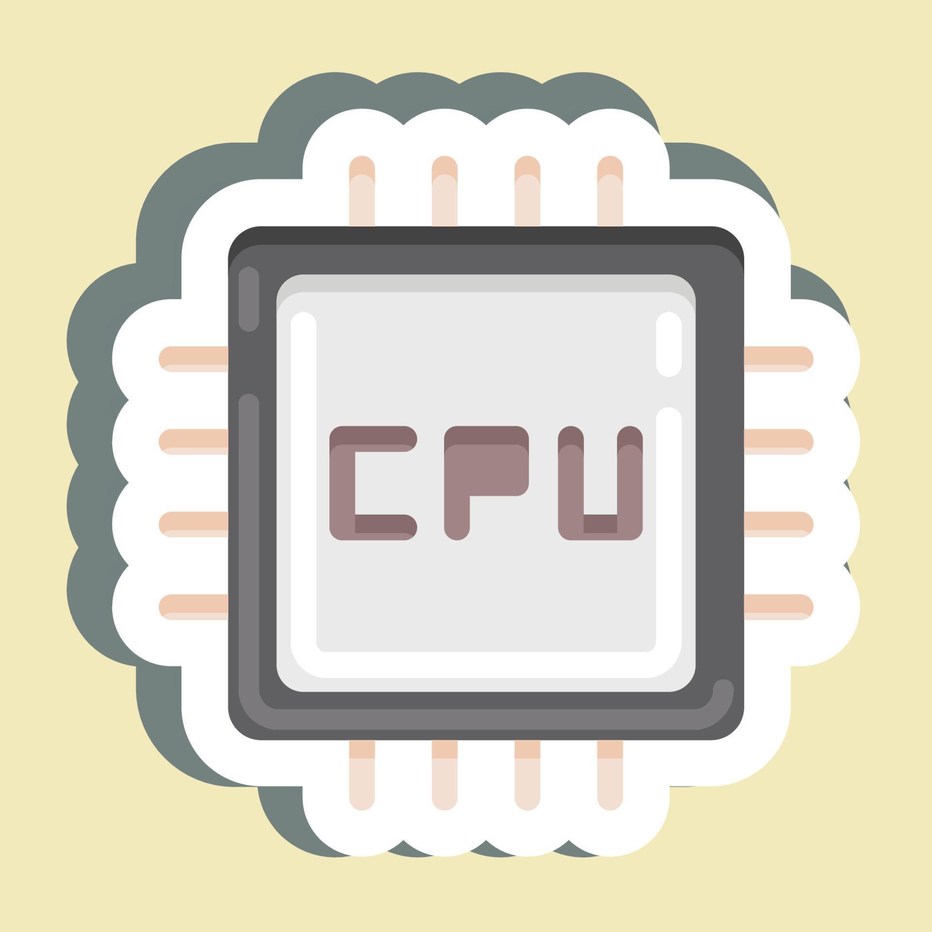 Sticker CPU. suitable for Computer Components symbol. simple design ...