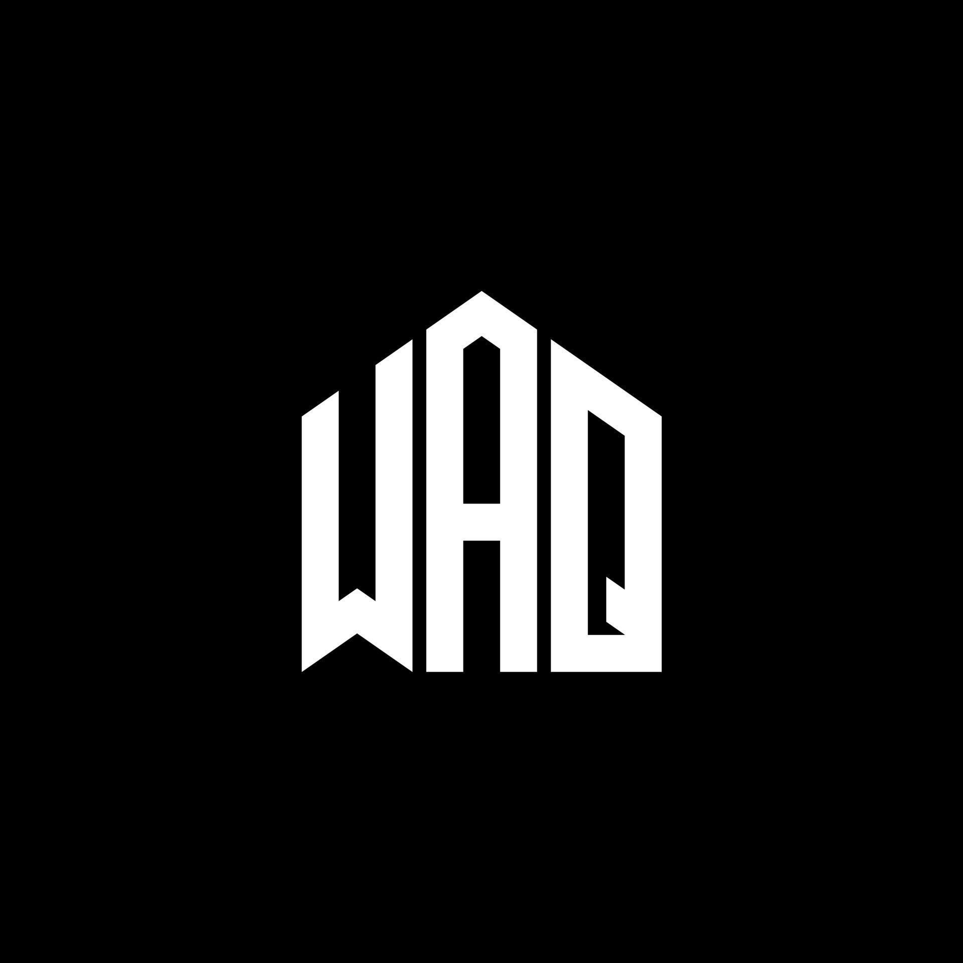 WAQ letter logo design on BLACK background. WAQ creative initials letter logo concept. WAQ ...
